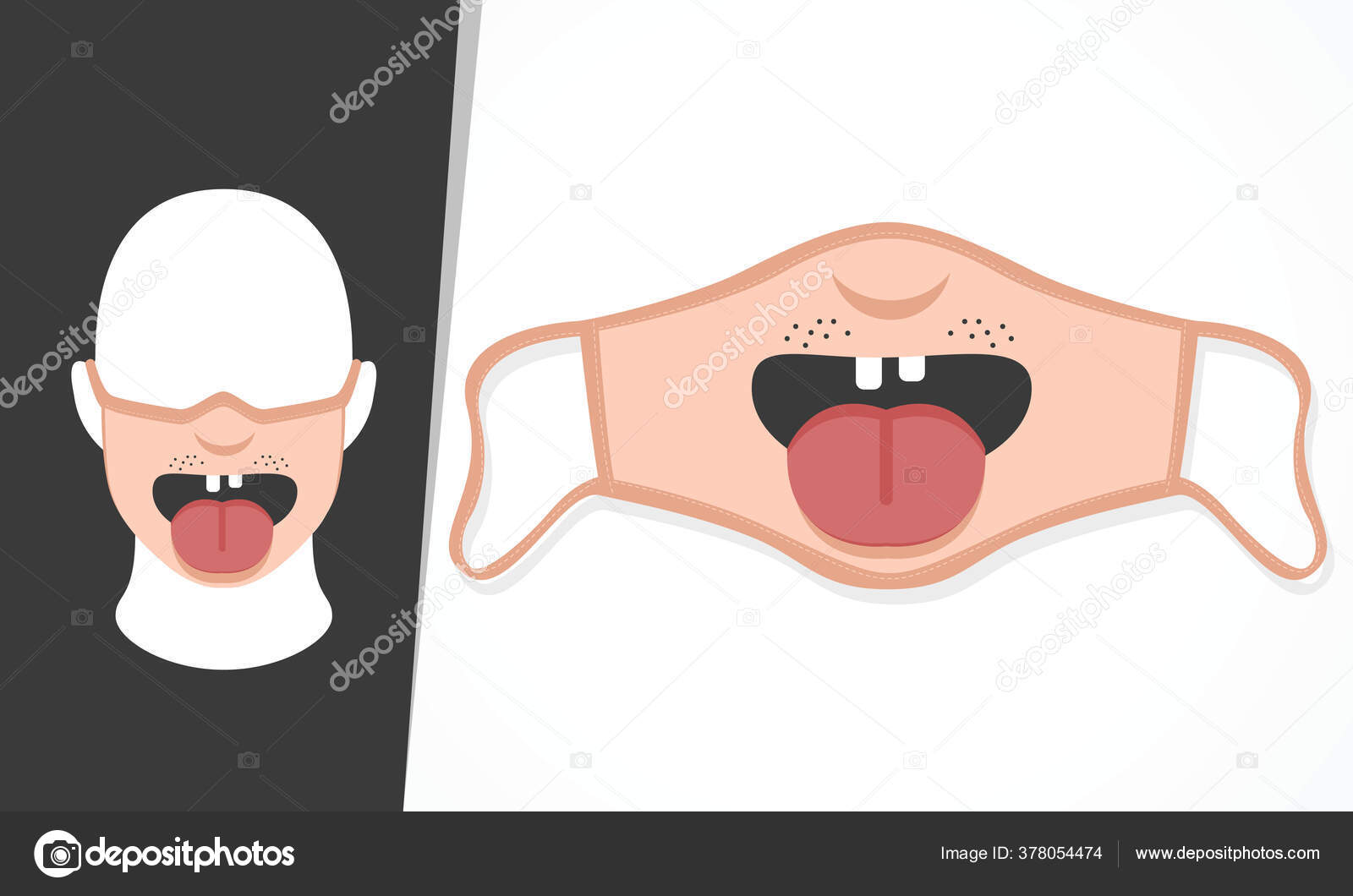 Illustration Vector Graphic Mocking Face Mask Design Stock Vector Image ...