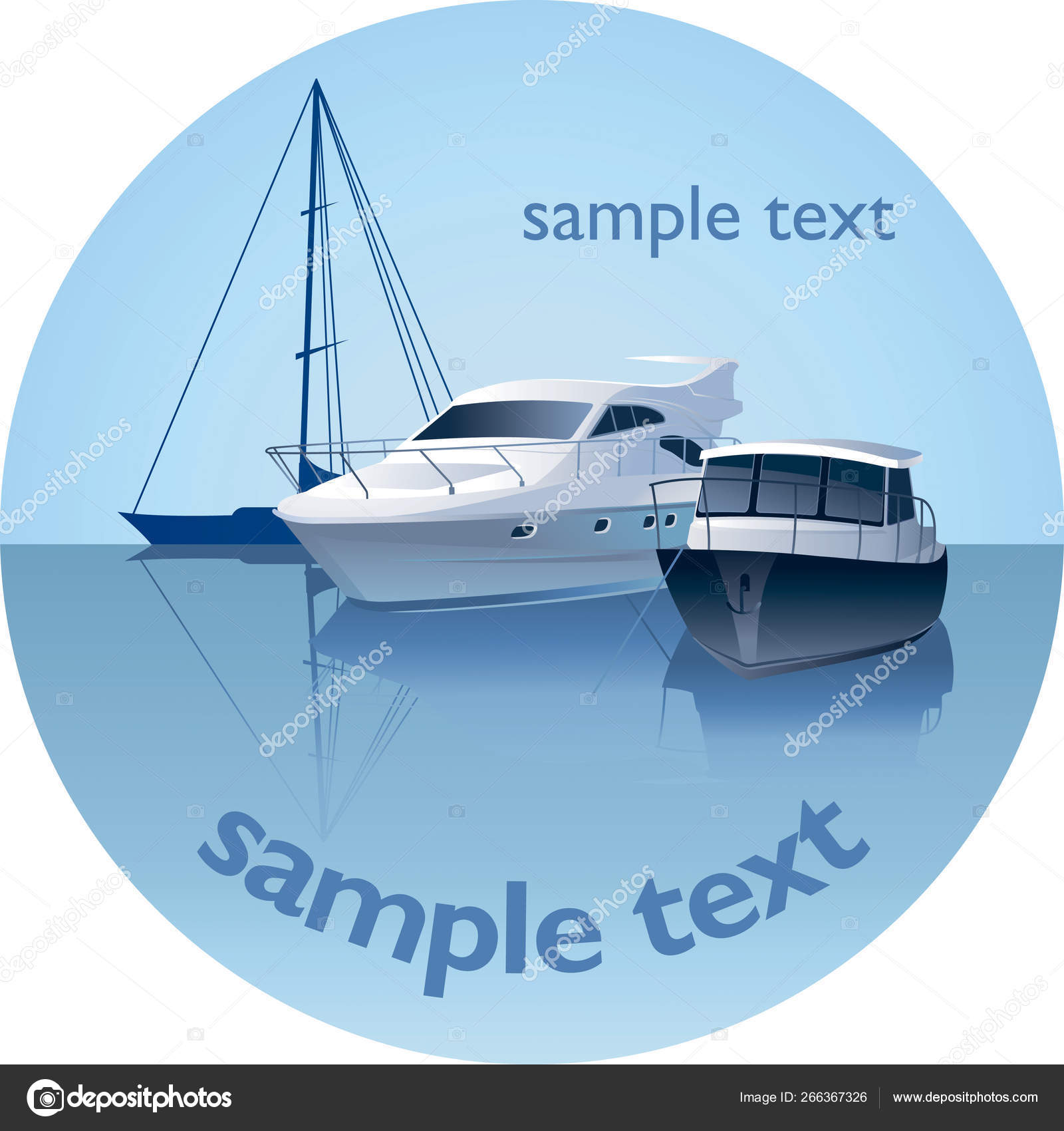 Round emblem with yachts. Stock Vector Image by ©tataGaevaya #266367326