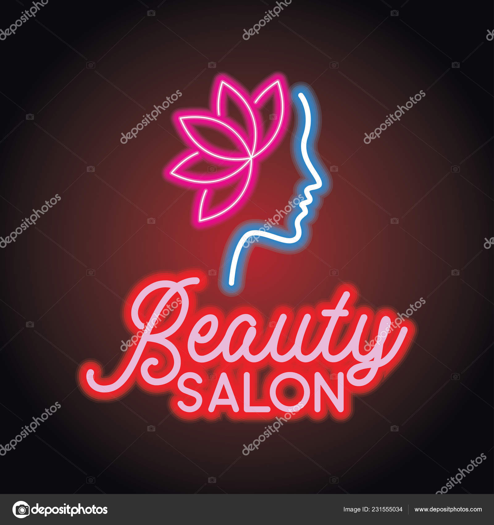 Beautician Logo Isolated White Background Vector Illustration Stock ...