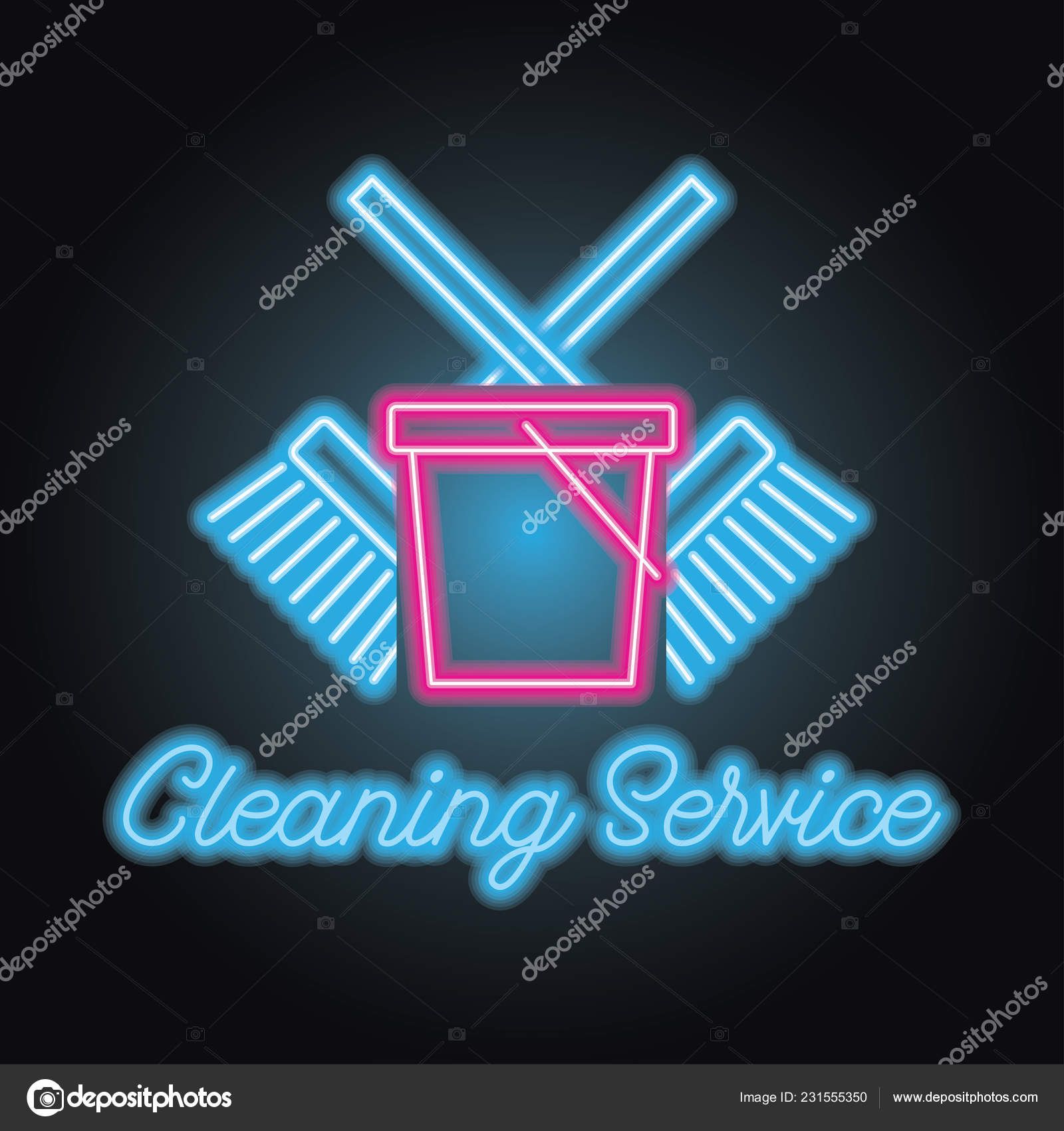 Cleaning Service Logo Isolated White Background Vector Illustration ...
