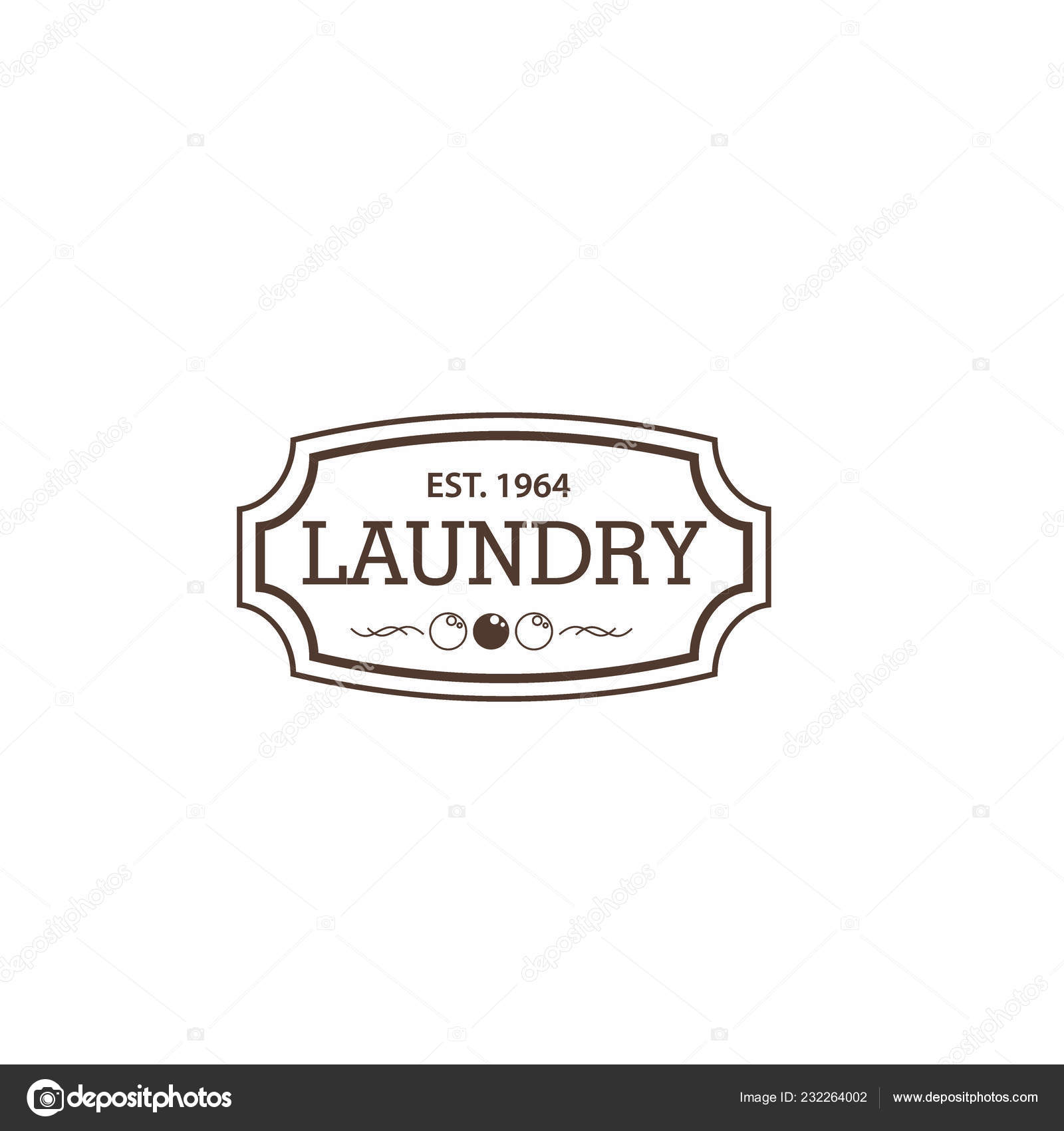 Laundry Emblem Isolated White Background Vector Illustration Stock ...