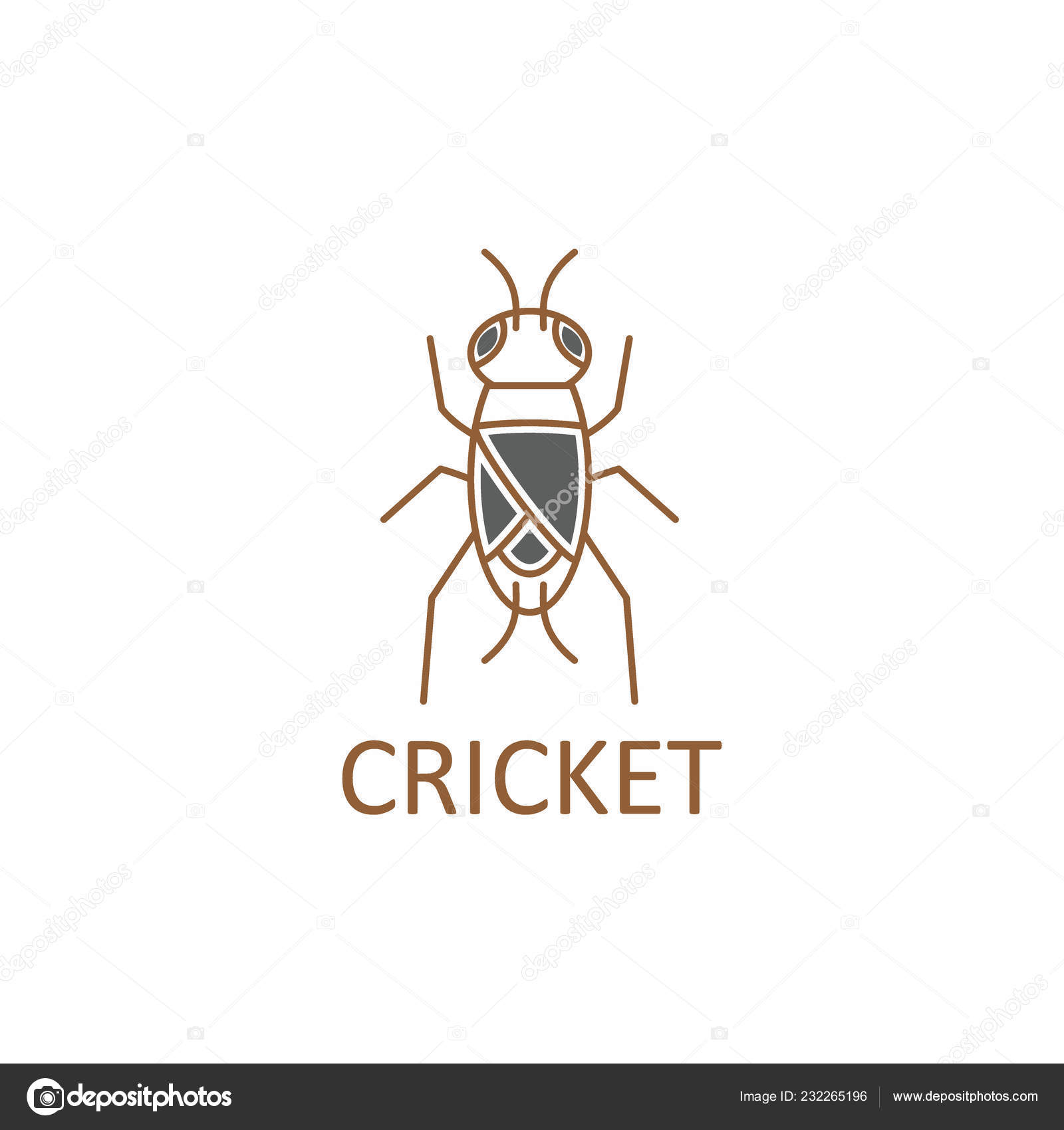 Logo Grillo Aislado Sobre Fondo Blanco Ilustración Vectorial Vector de ...