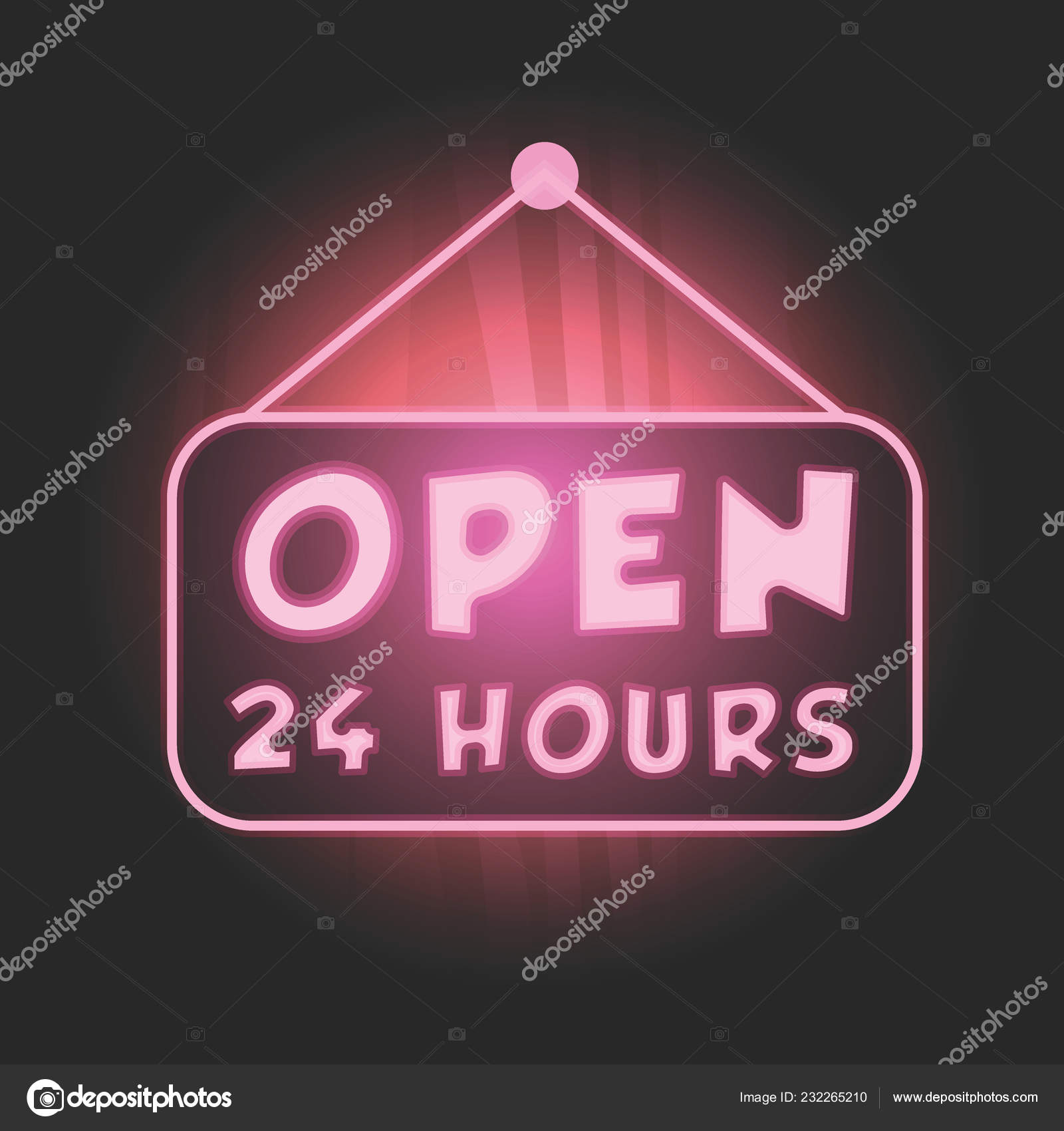 Open Pink Neon Sign Your Store Shop Vector Illustration Stock Vector ...
