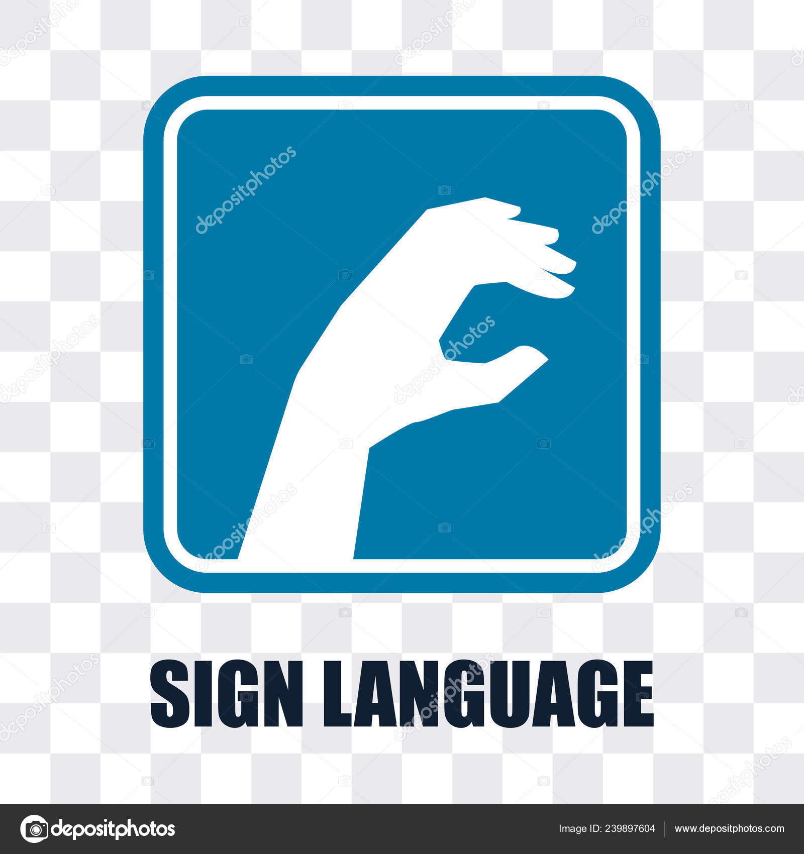 Hand Sign Language Gesture Transparent Background Vector Illustration ...