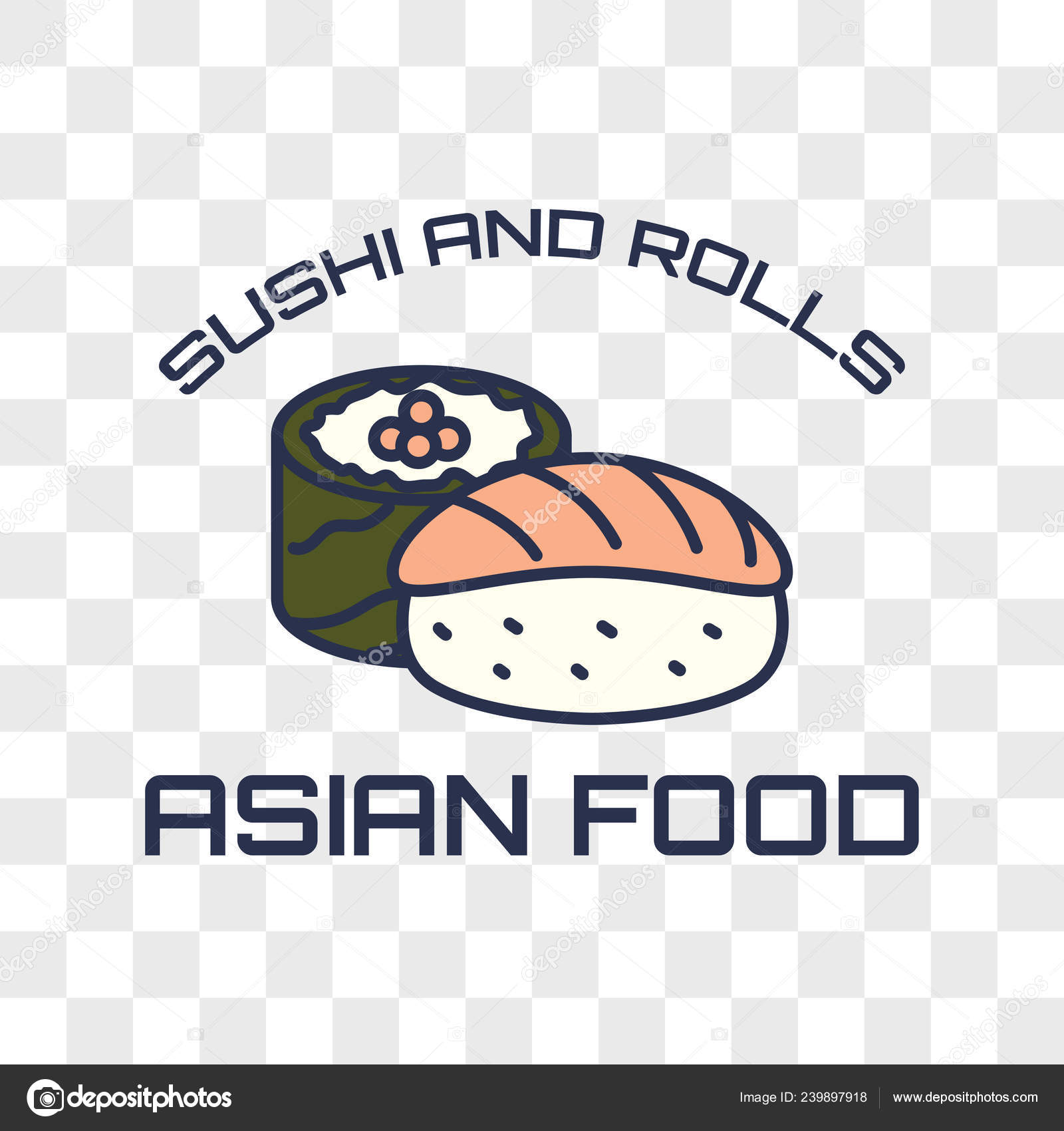 Asian Food Logo Isolated Transparent Background Vector Illustration ...