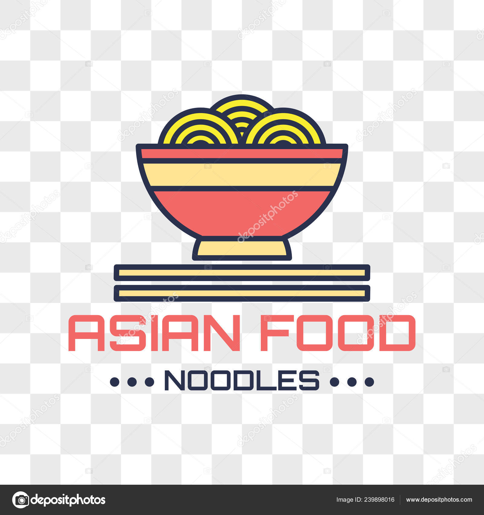 Asian Food Logo Isolated Transparent Background Vector Illustration ...