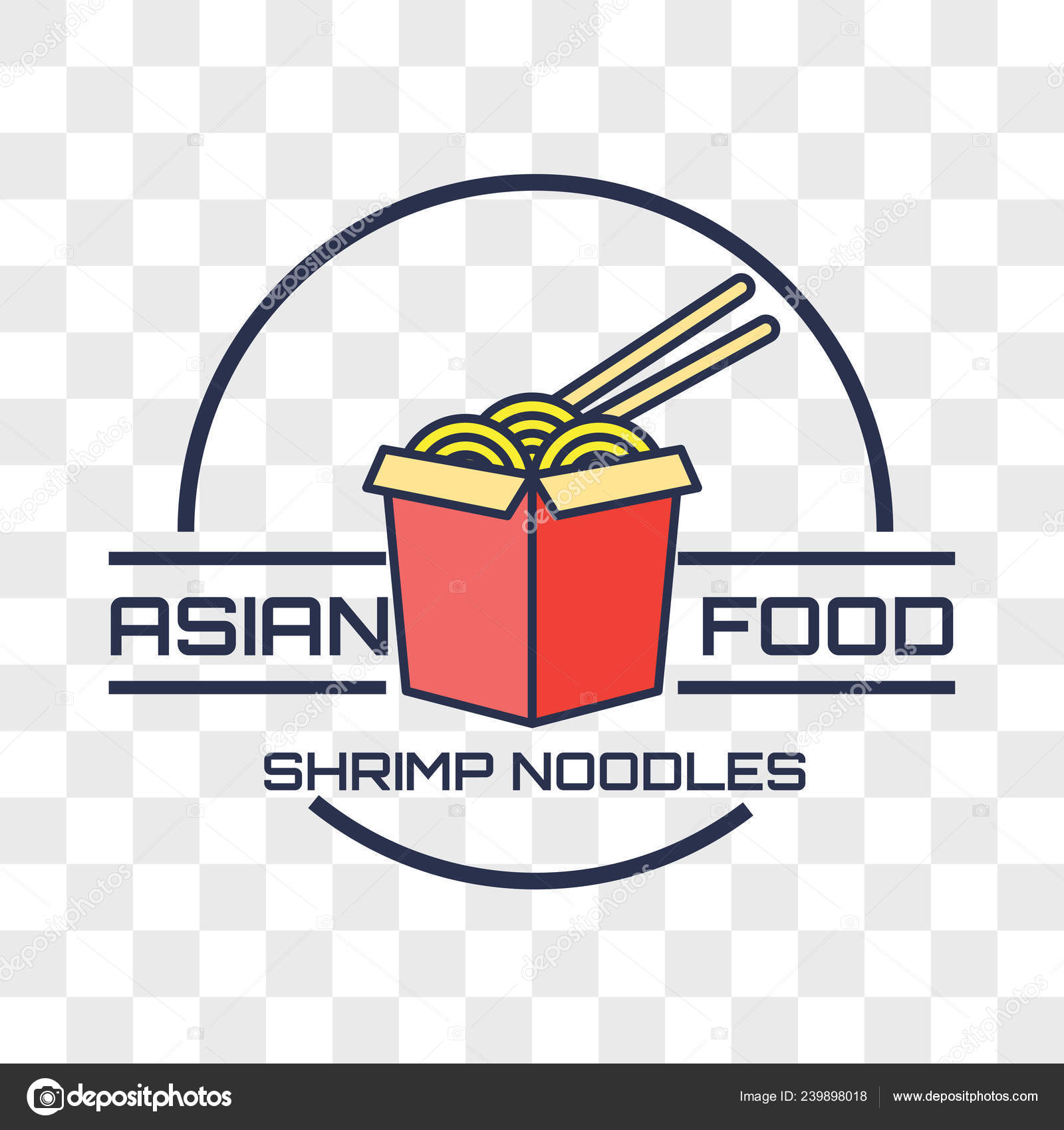 Asian Food Logo Isolated Transparent Background Vector Illustration ...