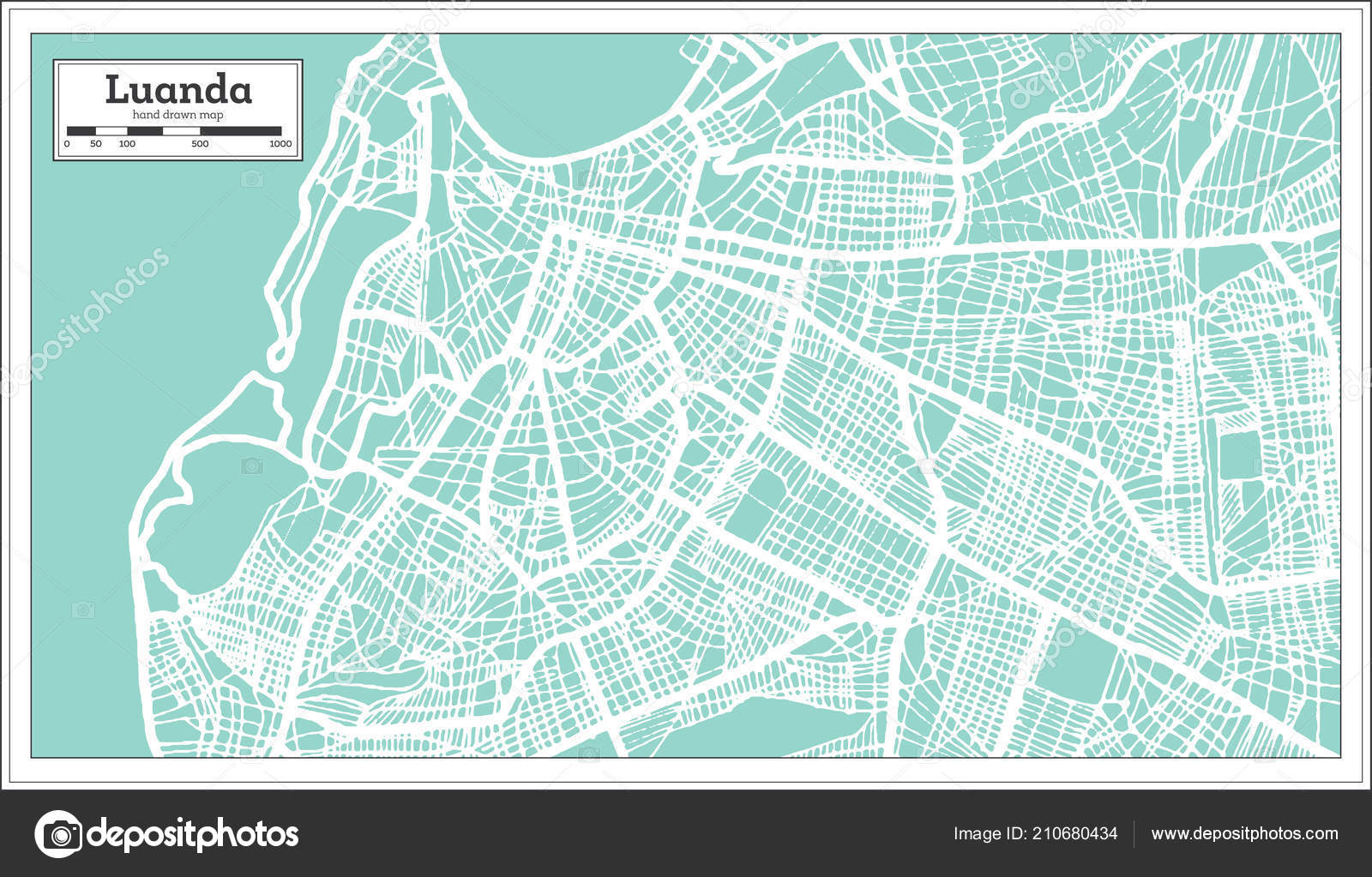 Luanda Angola City Map Retro Style Outline Map Vector Illustration ... Luanda Angola City Map Retro Style Outline Map Vector Illustration ...