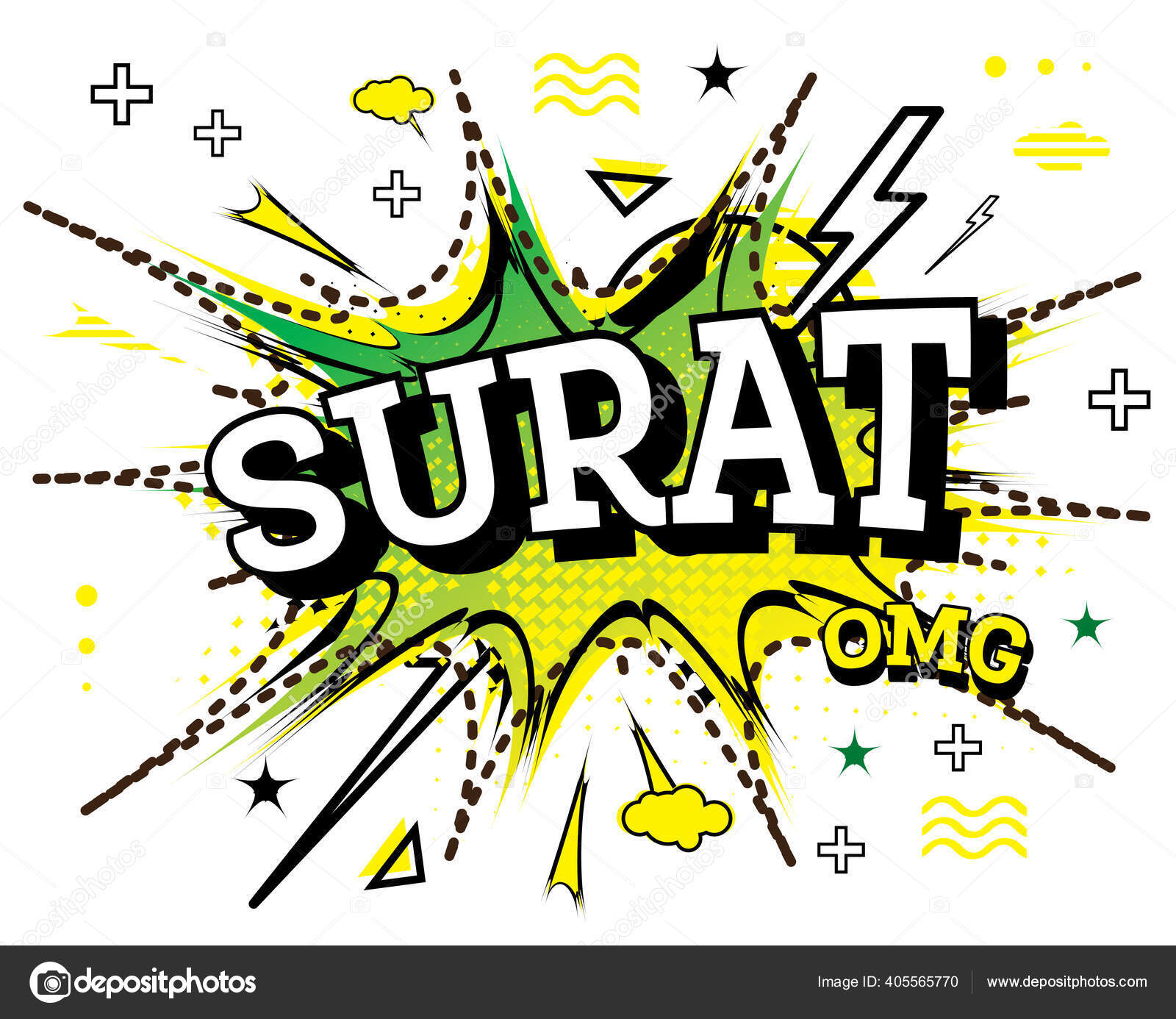 Vettoriale stockSurat Testo Comico Stile Pop Art Isolato Sfondo Bianco ...