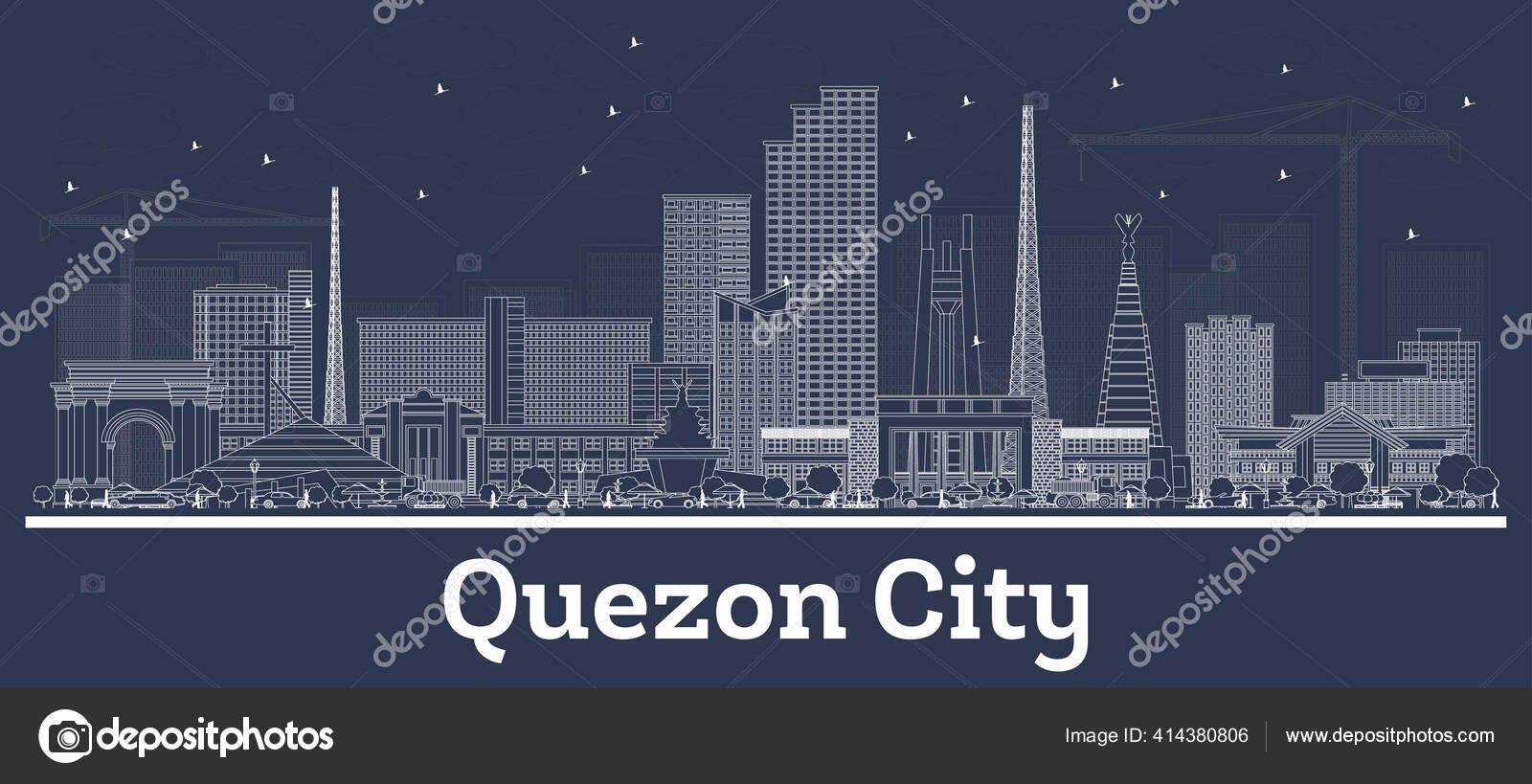quezon city north philippines outline map
