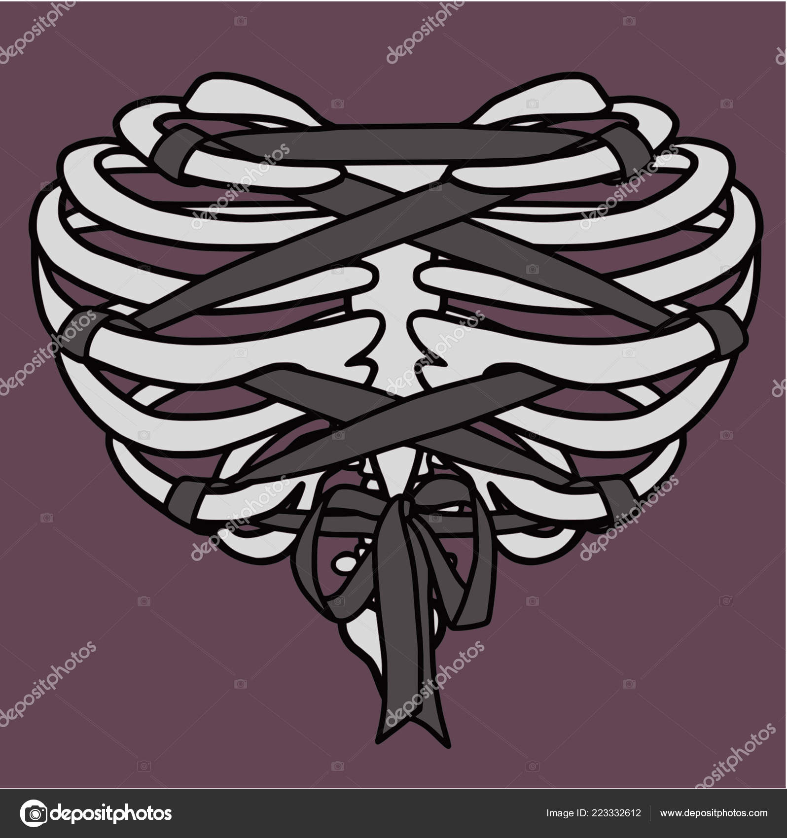 Heart Rib Cage Drawing