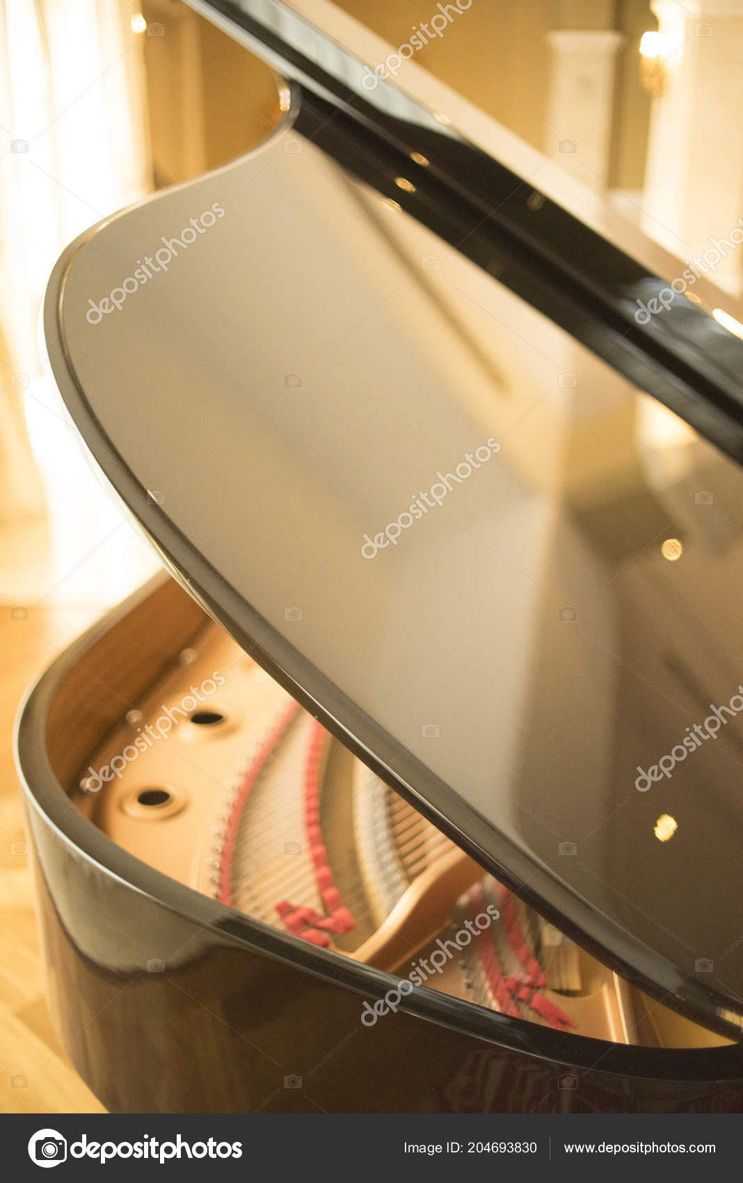 Concert Hall Grand Piano Strings Ready Classical Music Performance ...