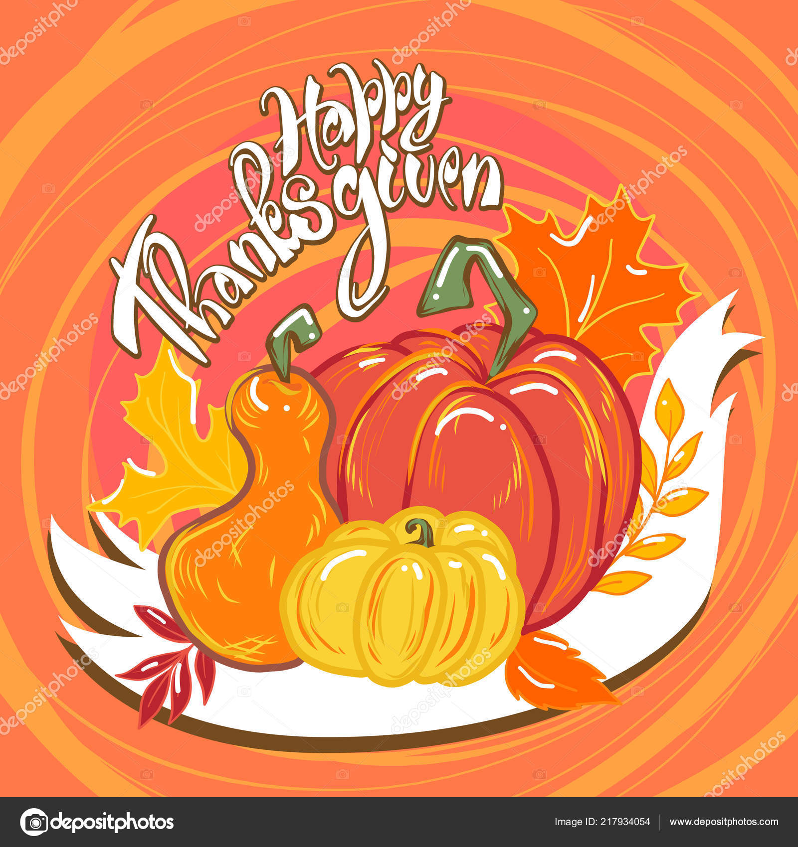Happy thanksgiving food concept background, hand drawn style Stock ...