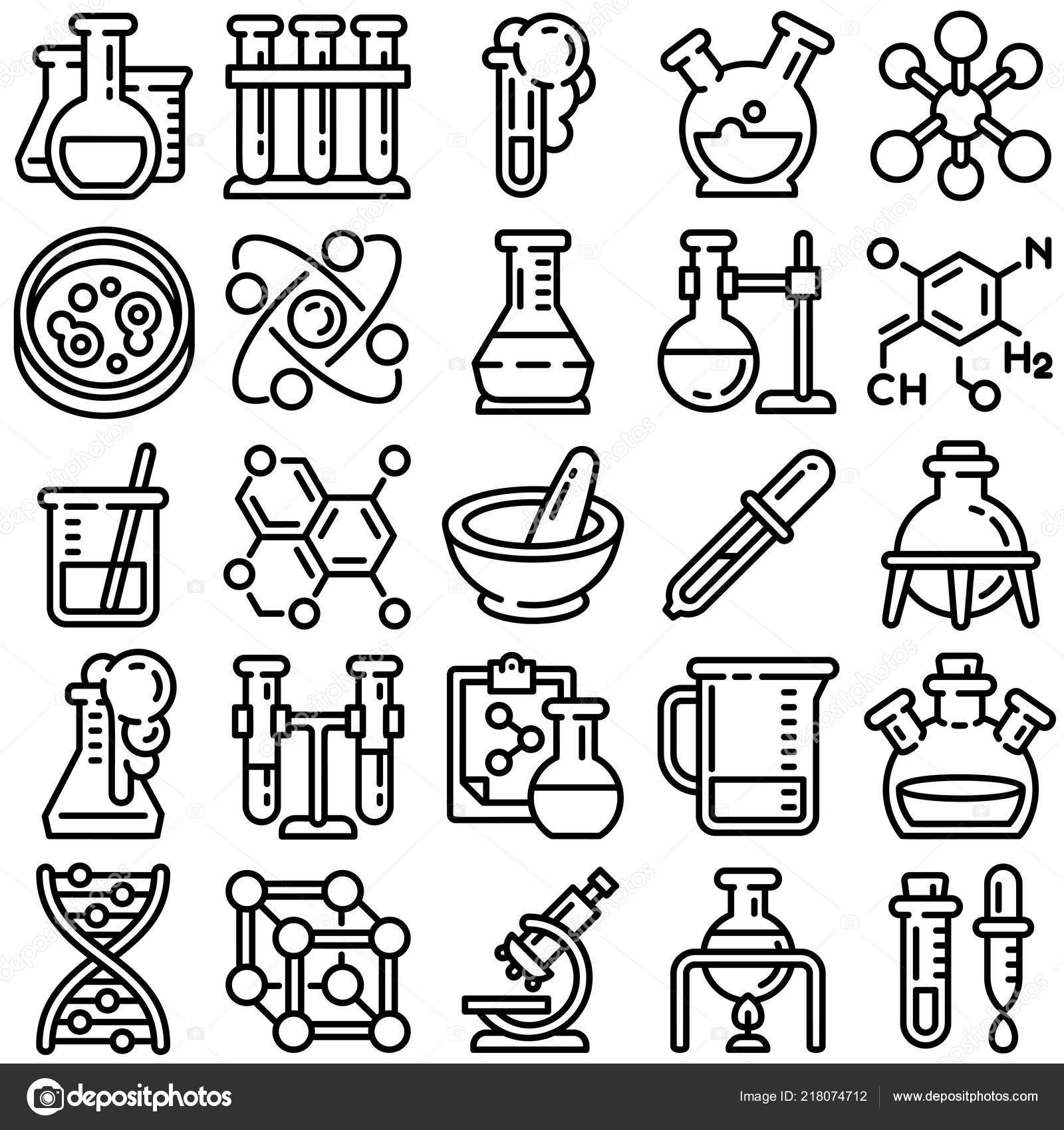 Chemistry icon set, outline style Stock Vector Image by ©Nsit0108 ...