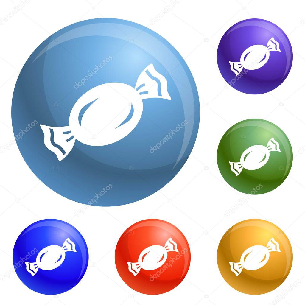 Vector de conjunto de iconos de bombones de caramelo 2024