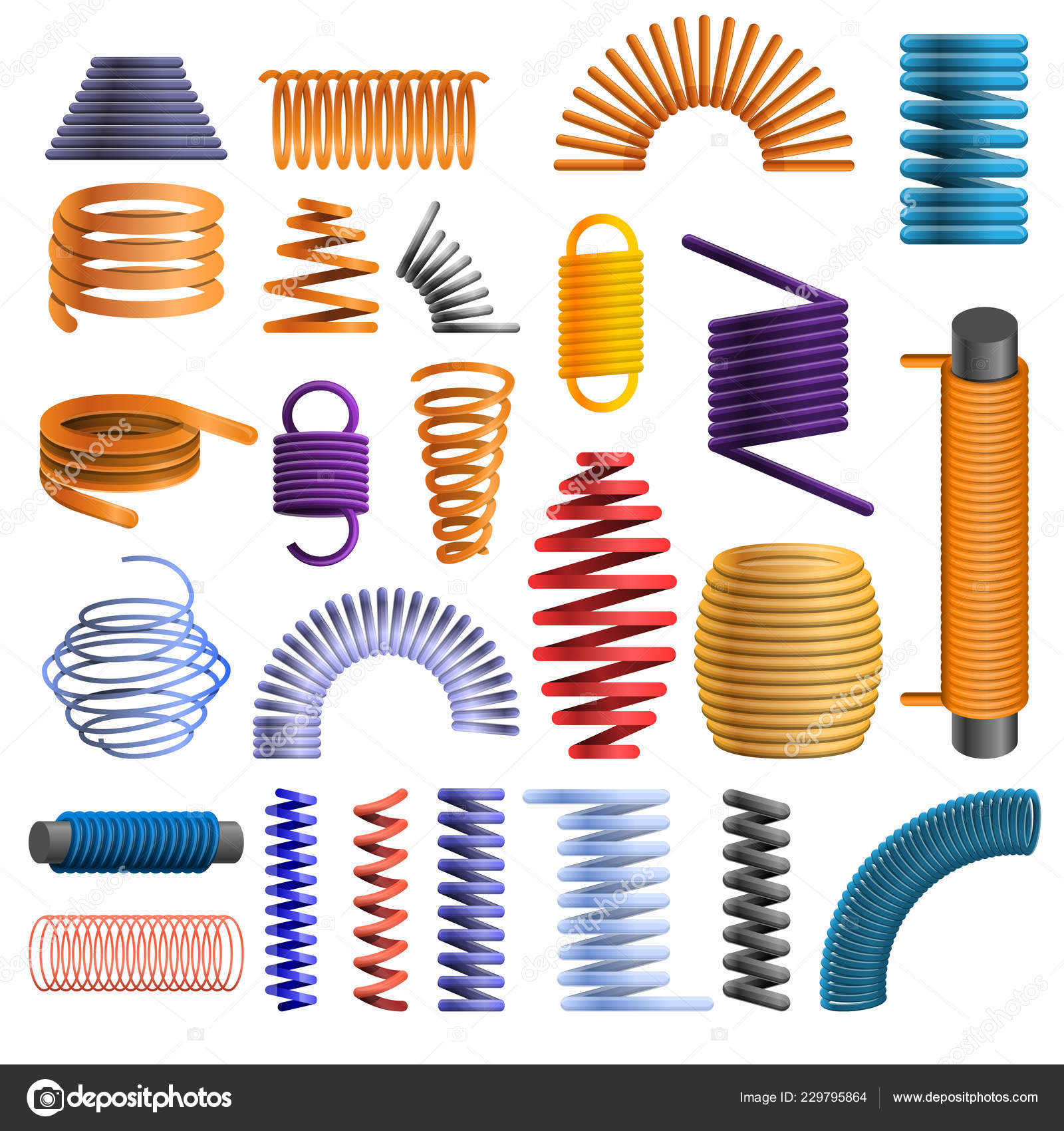 Coil icon set, cartoon style Stock Vector Image by ©Nsit0108 #229795864