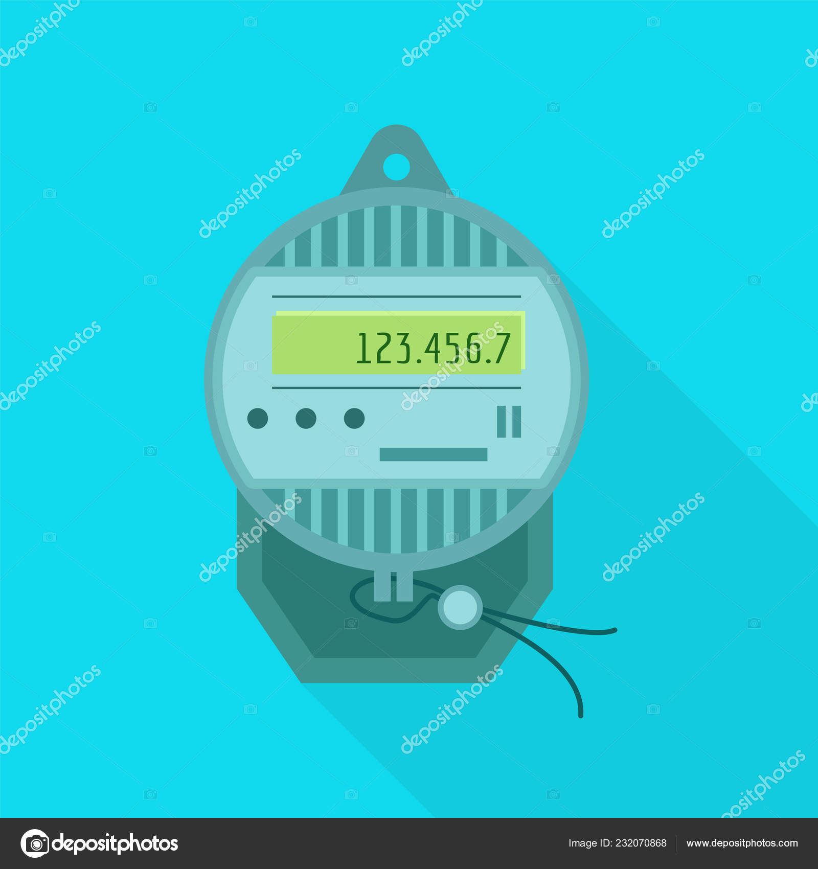 Icono del medidor eléctrico, estilo plano Vector de stock #232070868 de ...