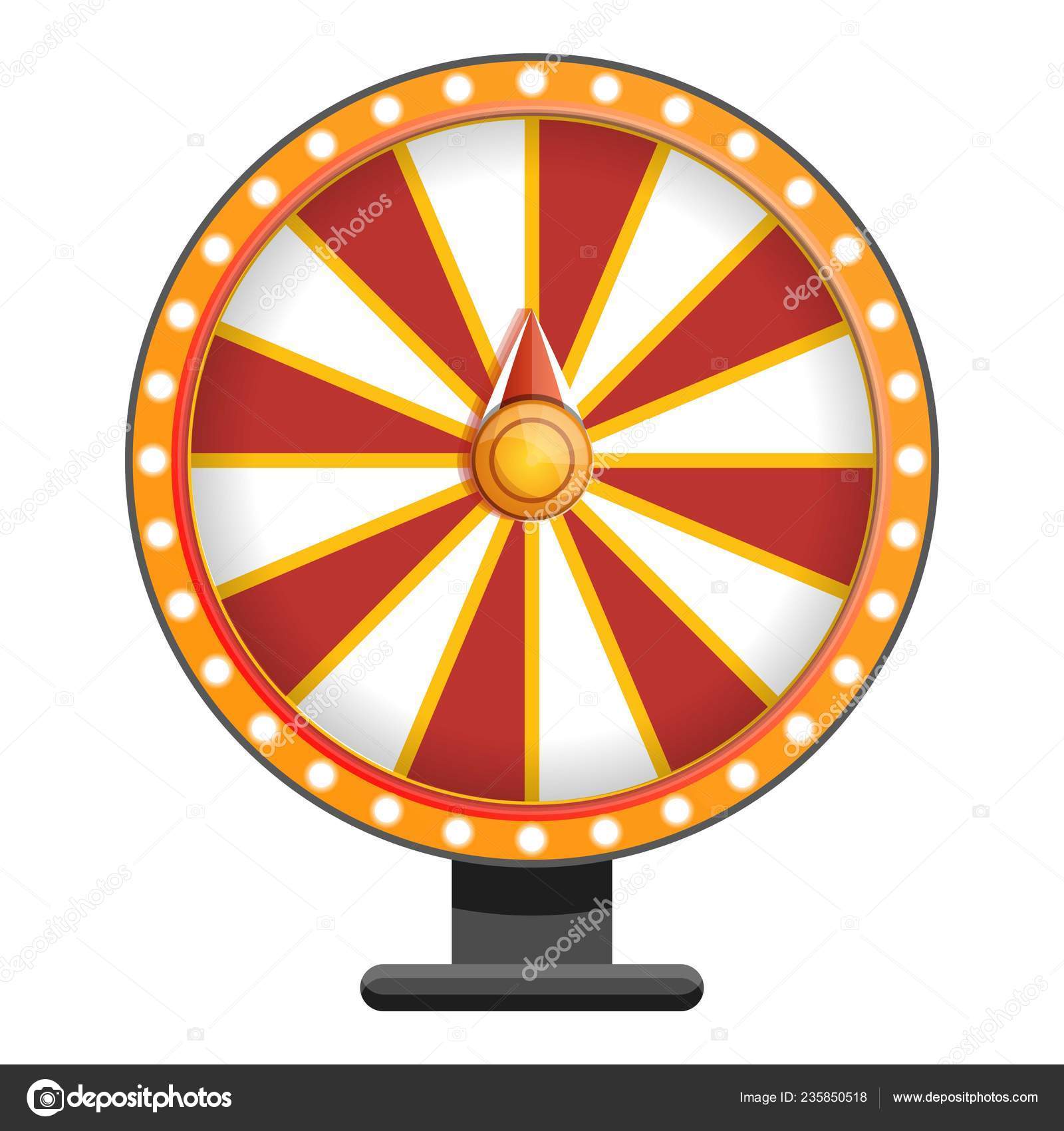 Red white wheel fortune icon, cartoon style Stock Vector Image by ...