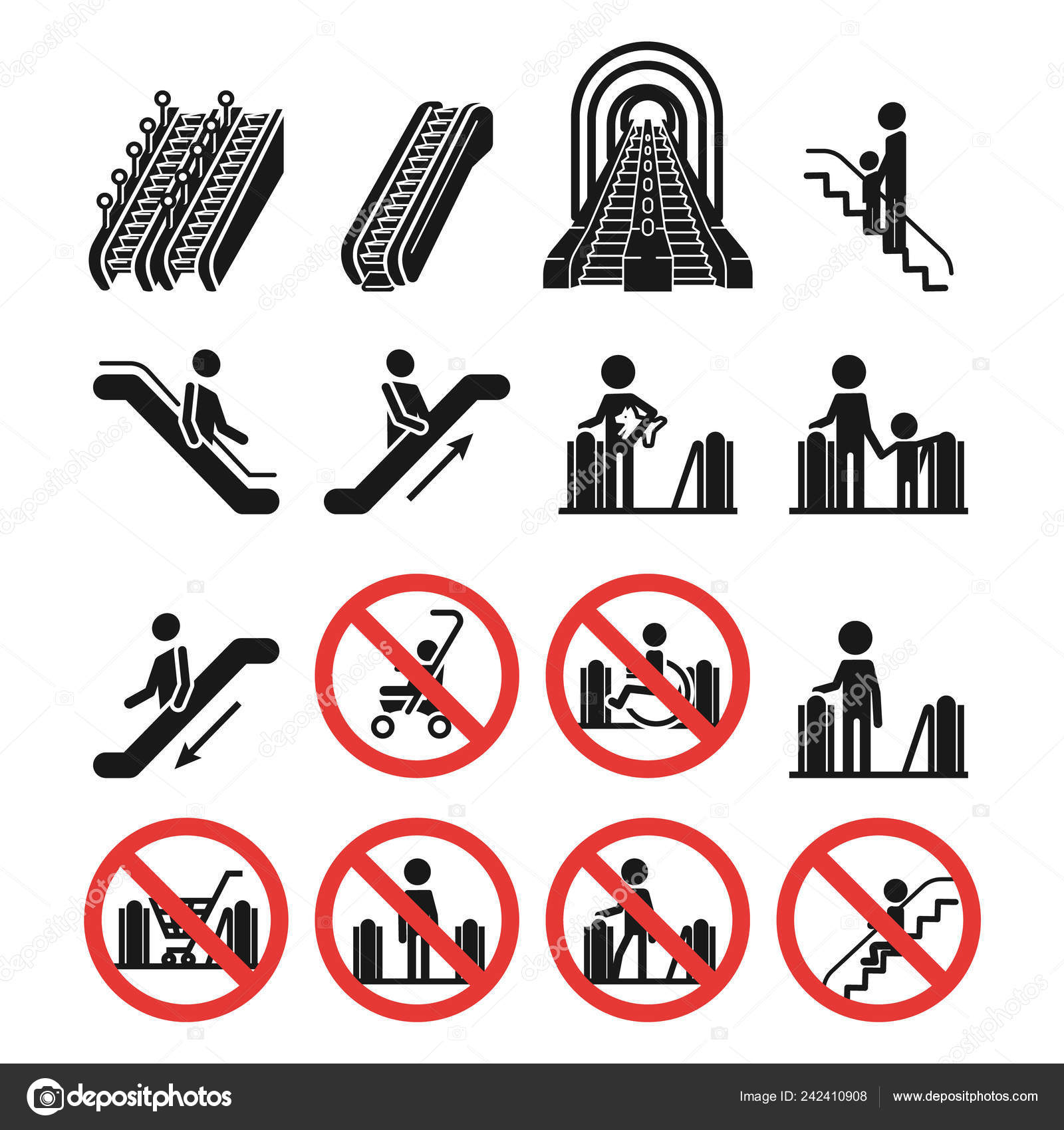 Escalator icons set, simple style Stock Vector Image by ©Nsit0108 ...