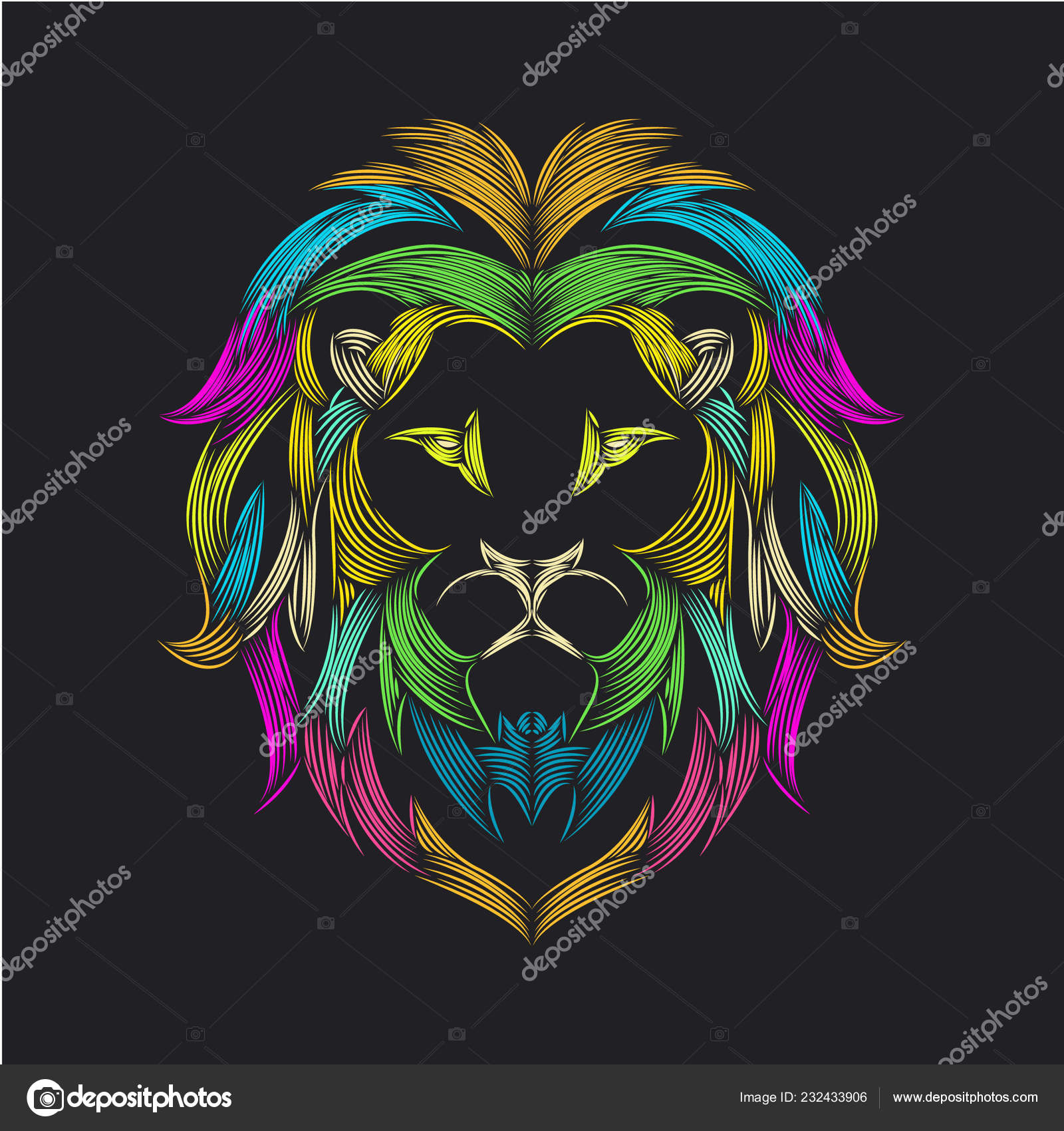 Lion Line Art Design — Stock Vector © carottart #232433906