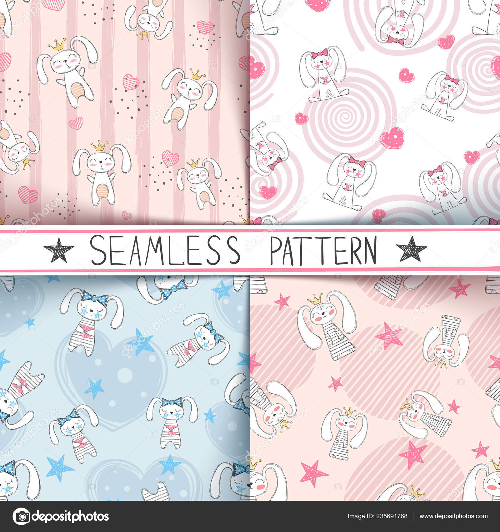 Cute little princess - seamless pattern. Stock Vector Image by ©igoose ...