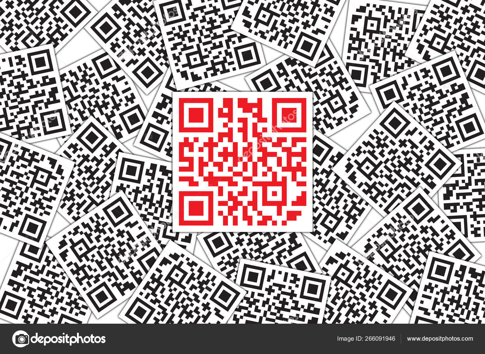 Red QR Code Highlight in Black QR Code in Background — Stock Photo ...