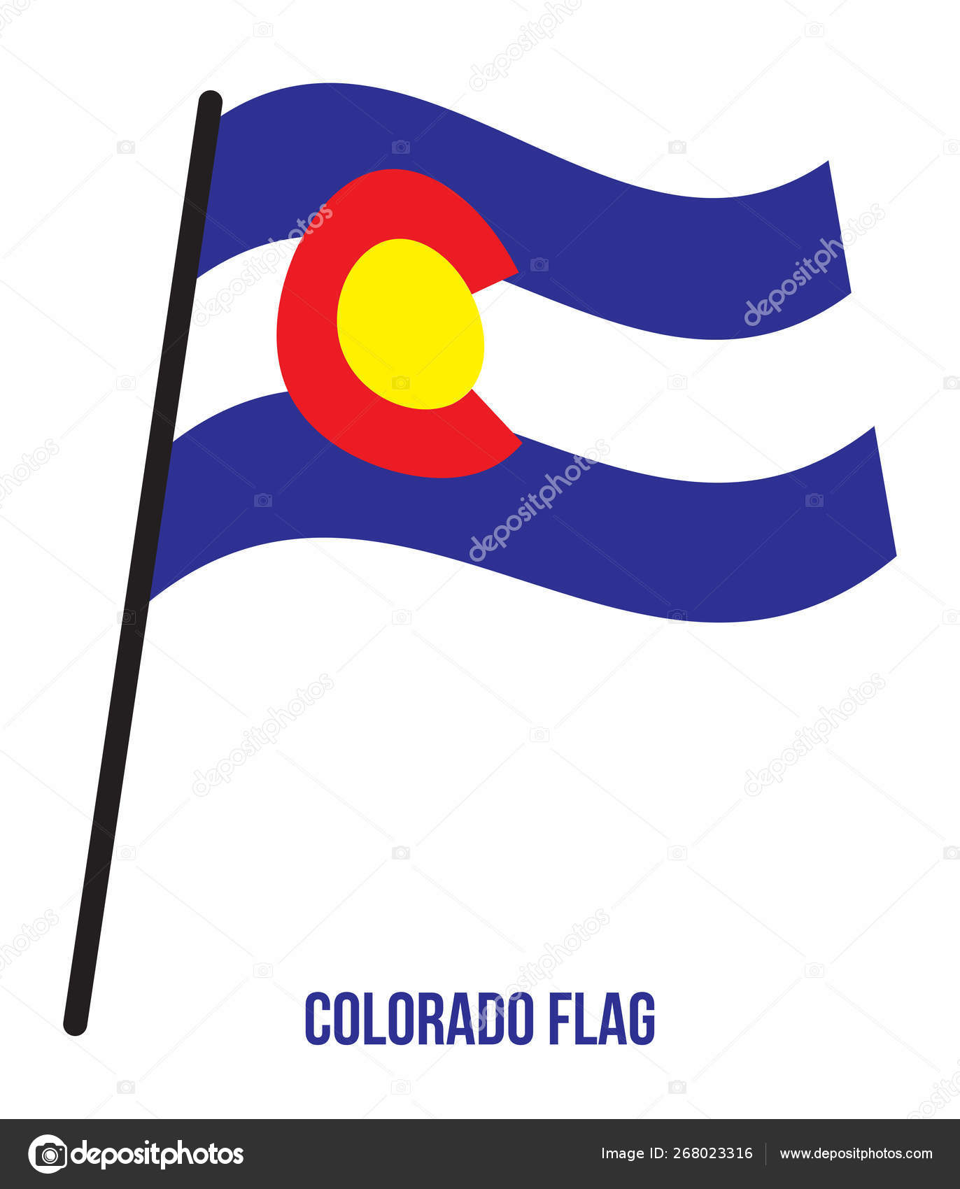 Official Colorado Flag Waving