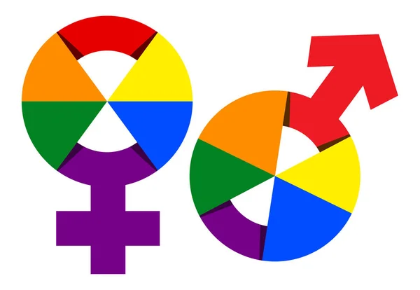 Male and Female Icons With Blue And Pink Color. Gender Symbol Vector ...