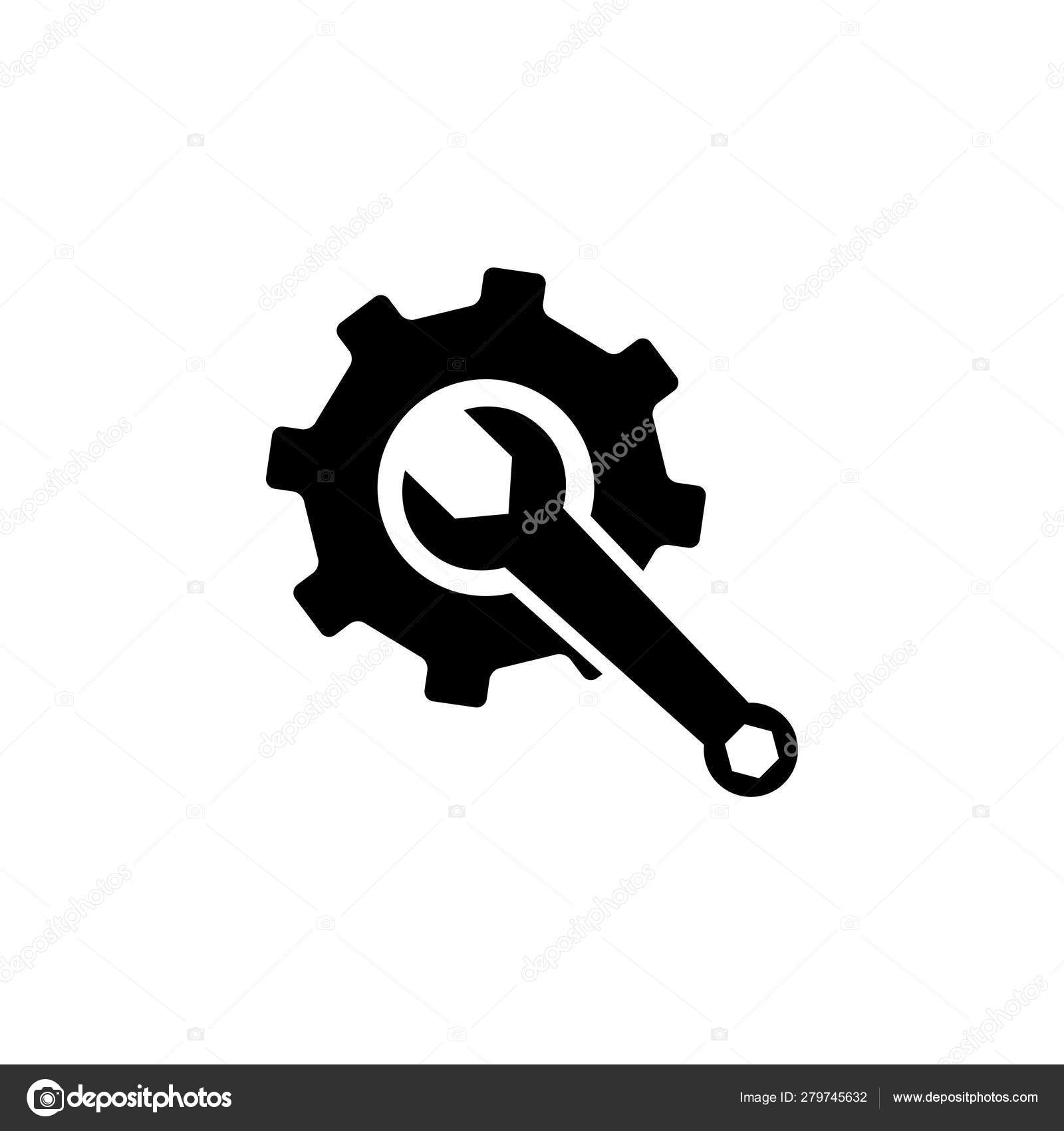 Service Tools Icon In Flat Style For App, UI, Websites. Gear Wheel ...