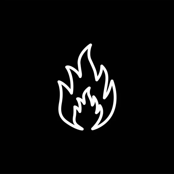Fire Line Icon On Black Background. Black Flat Style Vector ...