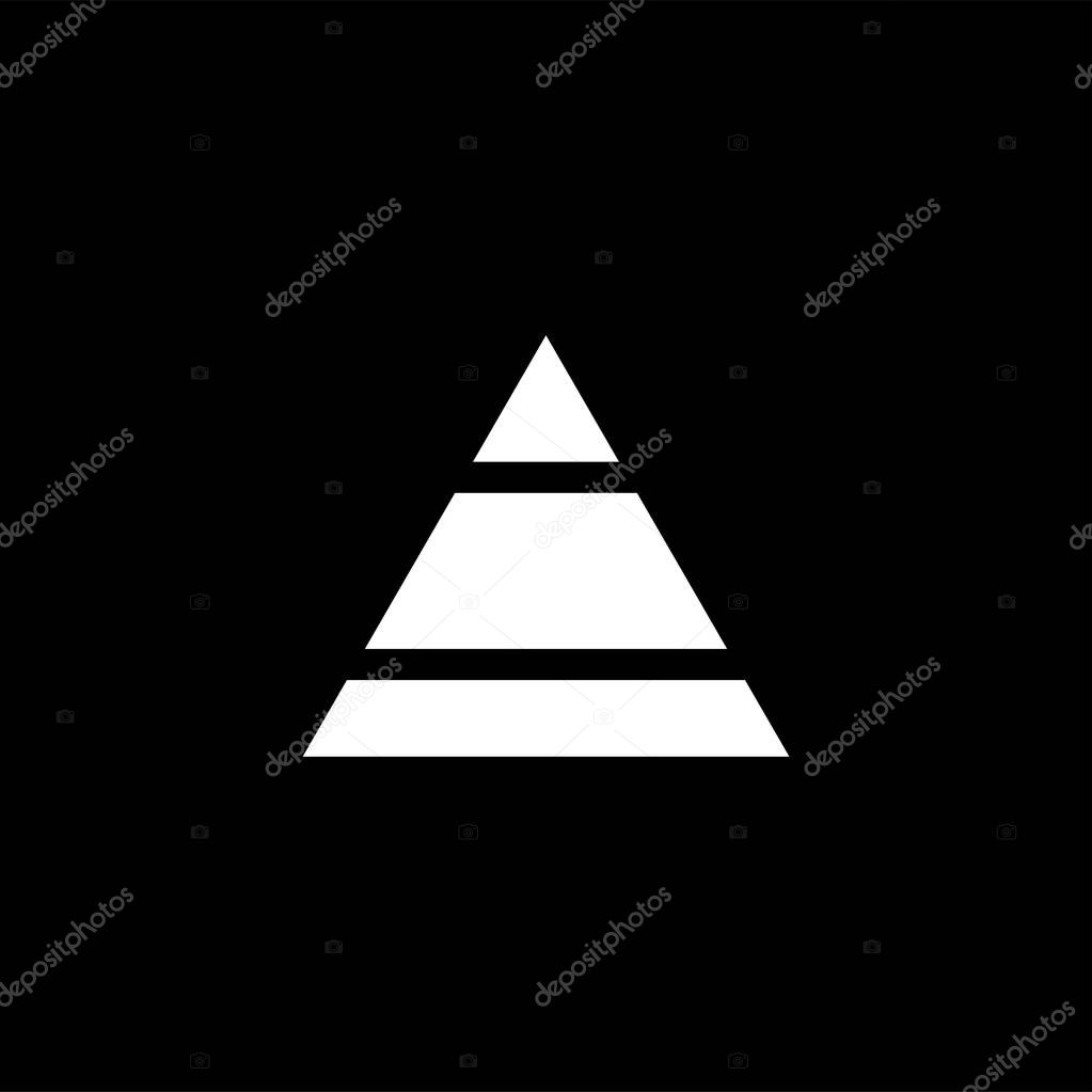Icono de la pirámide sobre fondo negro. Ilustración de vectores de ...