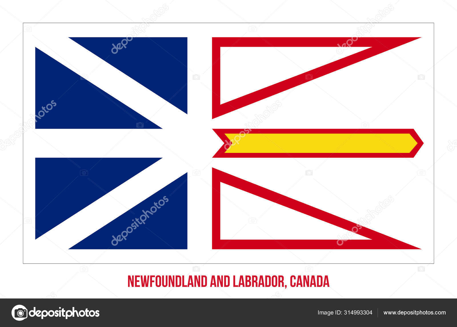 Newfoundland and Labrador Flag Vector on White Background. Provinces ...