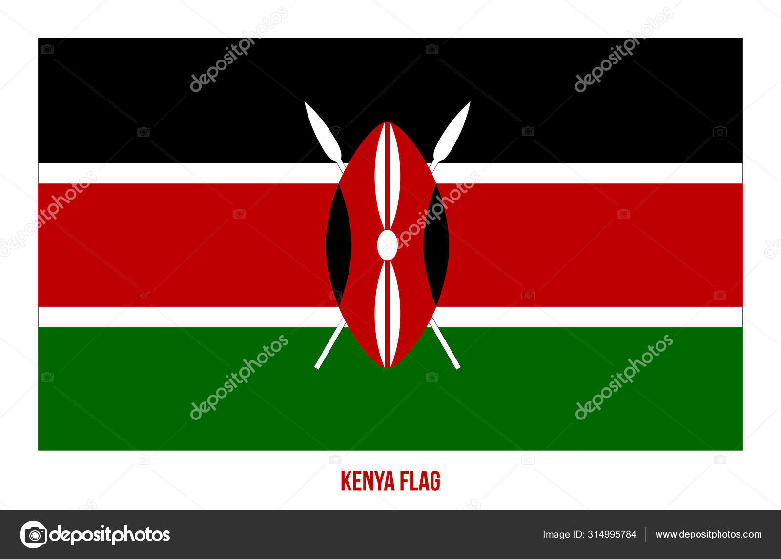 Kenya Flag Vector Illustration on White Background (en inglés). Bandera ...