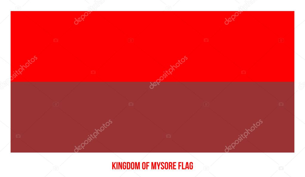 Kingdom of Mysore (1399-1950) Flag Waving Vector on White Background ...