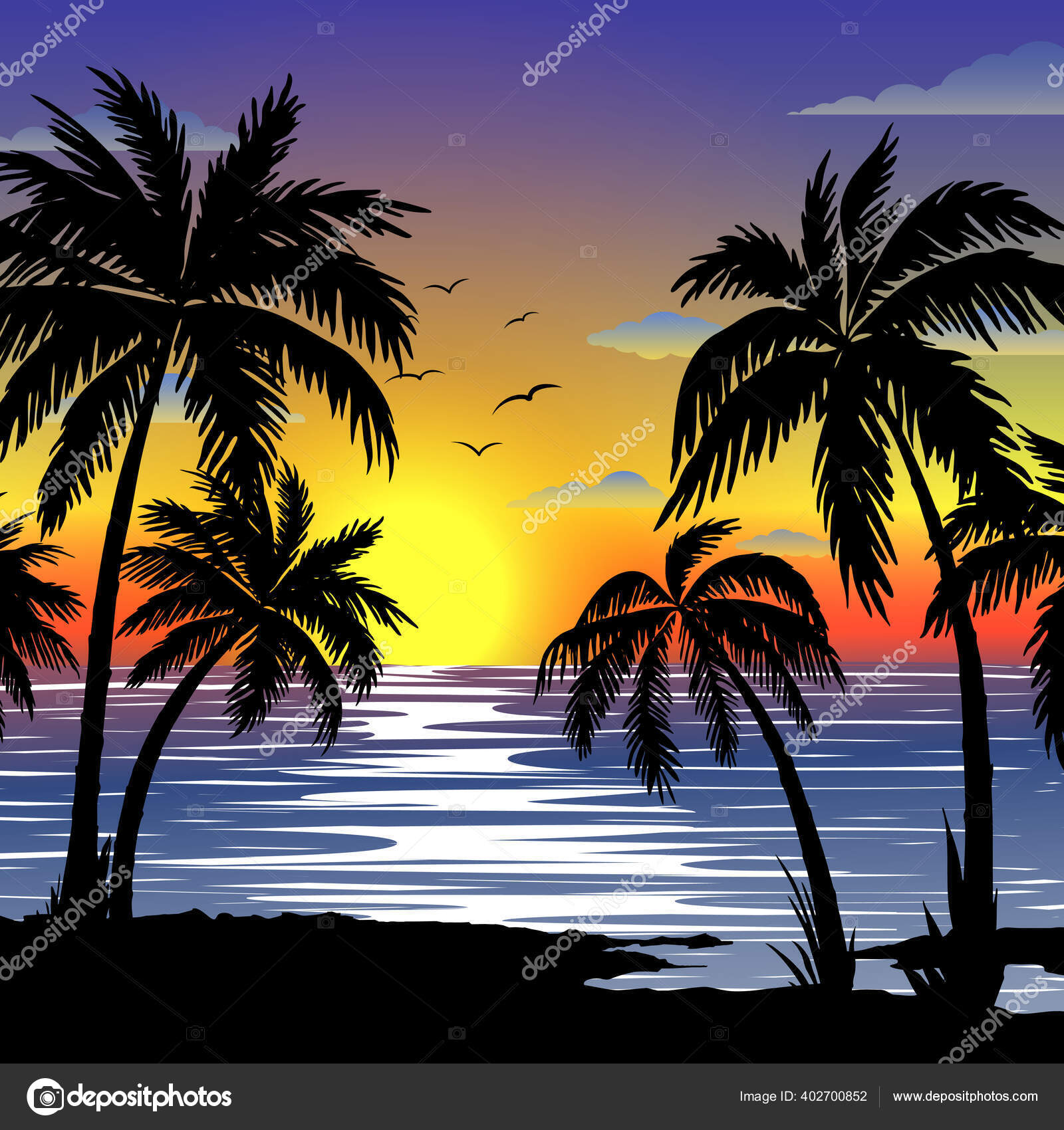 Tropical Palm Trees Landscape