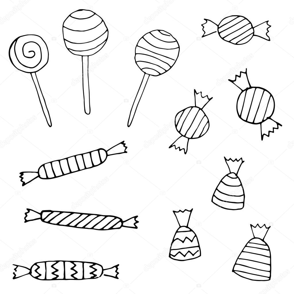 Dulce dulce doodle dibujo línea arte vector 2022