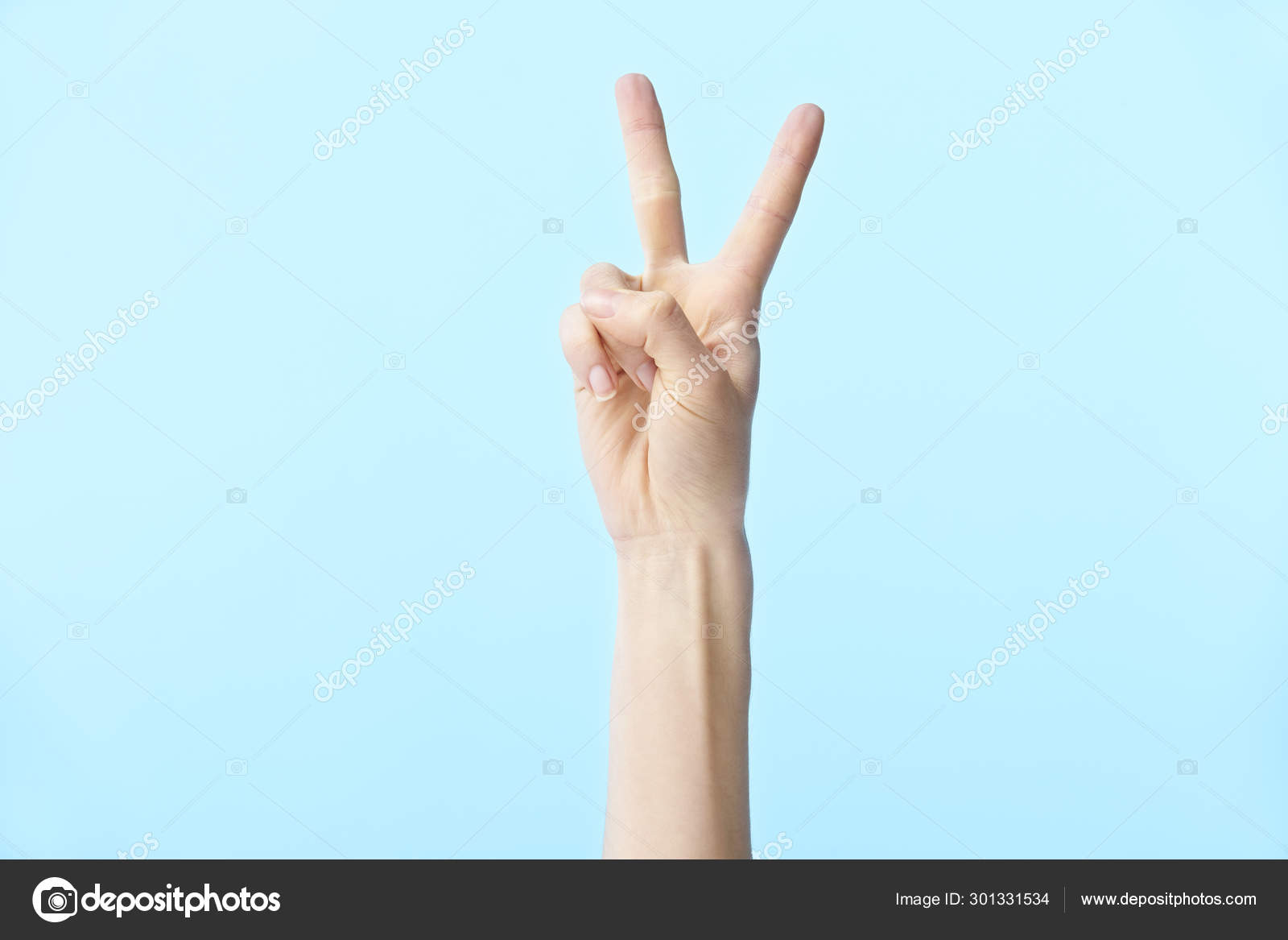 Human hand showing number two — Stock Photo © imtmphoto #301331534