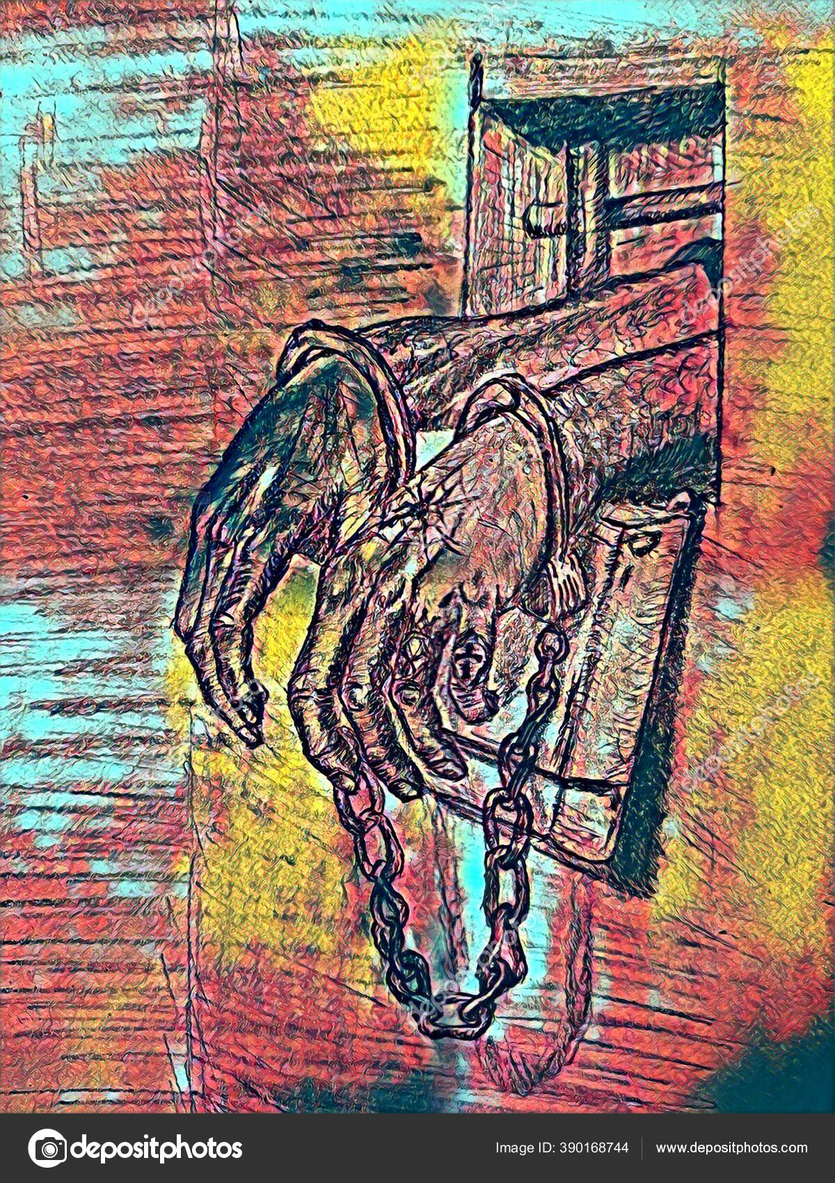 Prisoner His Hands Handcuffs Stock Illustration by ©DodPavlo #390168744