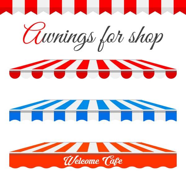 Awnings Vector Set Different Forms Colors Italian Flag Italian Cafe Stock Vector Image by ...