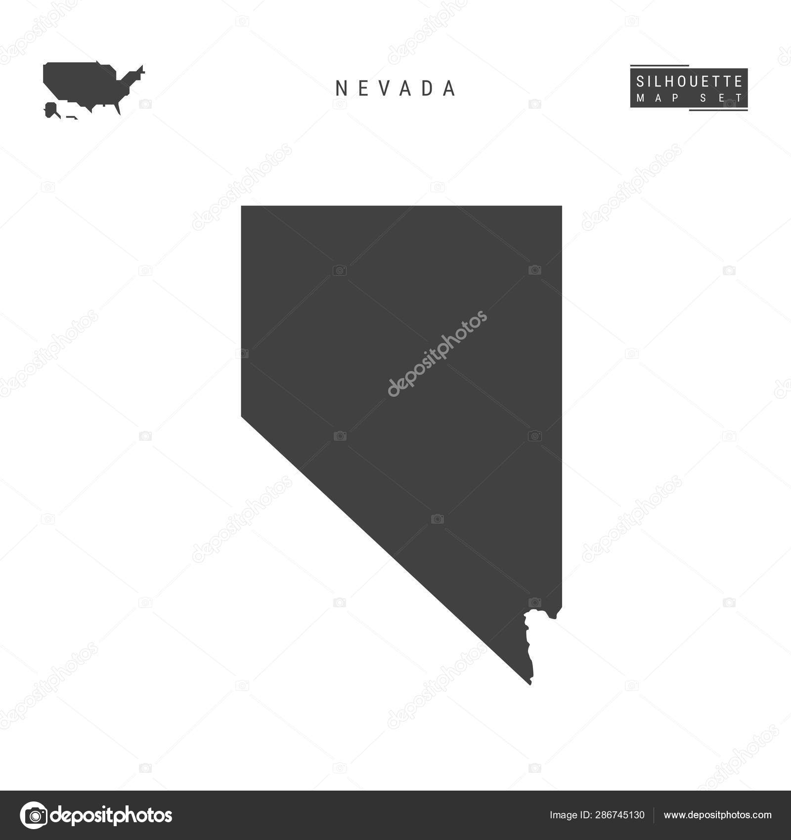 Nevada US State Vector Map Isolated on White Background. High-Detailed ...