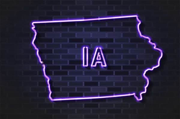 Texas Map Glowing Neon Lamp Glass Tube Realistic Vector Illustration ...