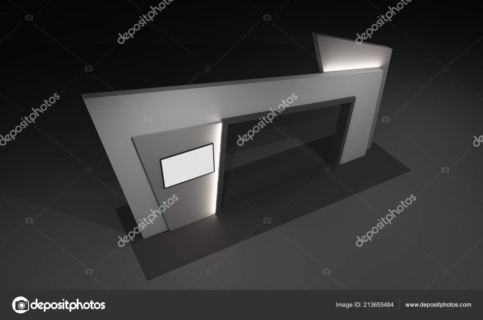 Rendering Gate Entrance Booth Exhibition Design Concept Interior ...