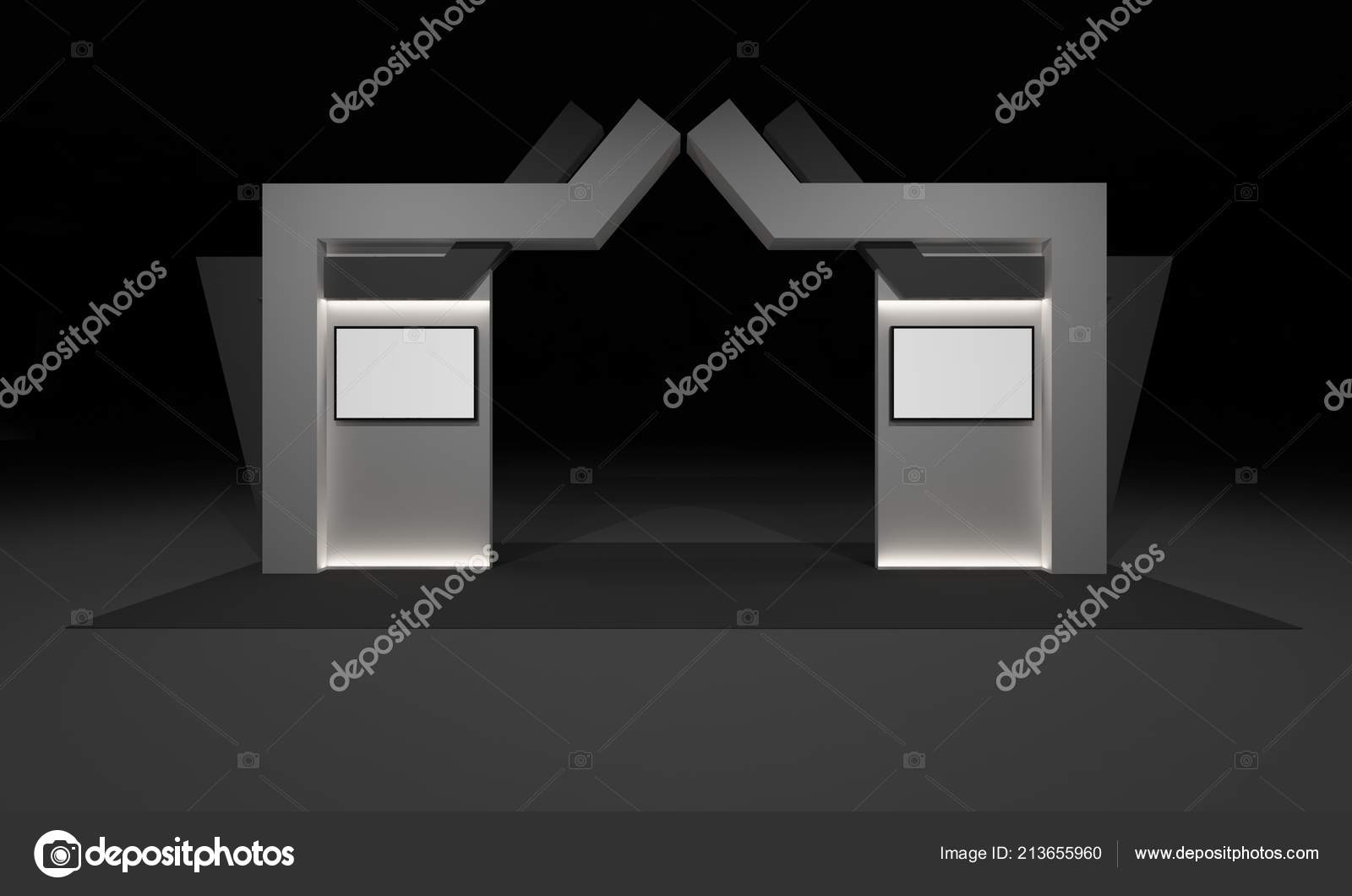 Rendering Gate Entrance Booth Exhibition Design Concept Interior ...