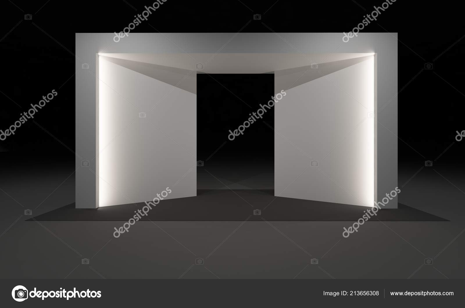Rendering Gate Entrance Booth Exhibition Design Concept Interior ...