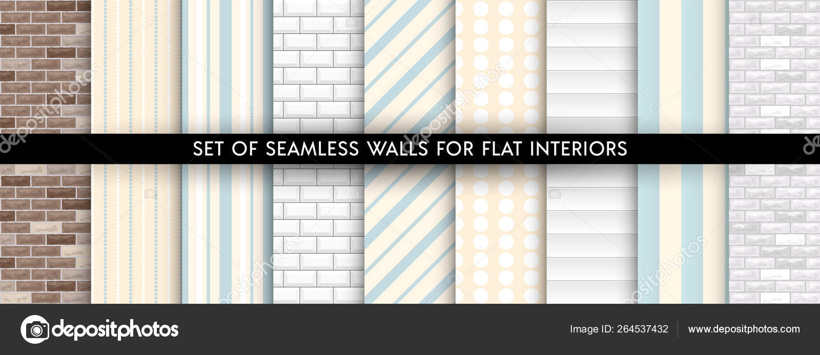 Set of vector walls pattern Stock Vector Image by ©Ketmut #264537432