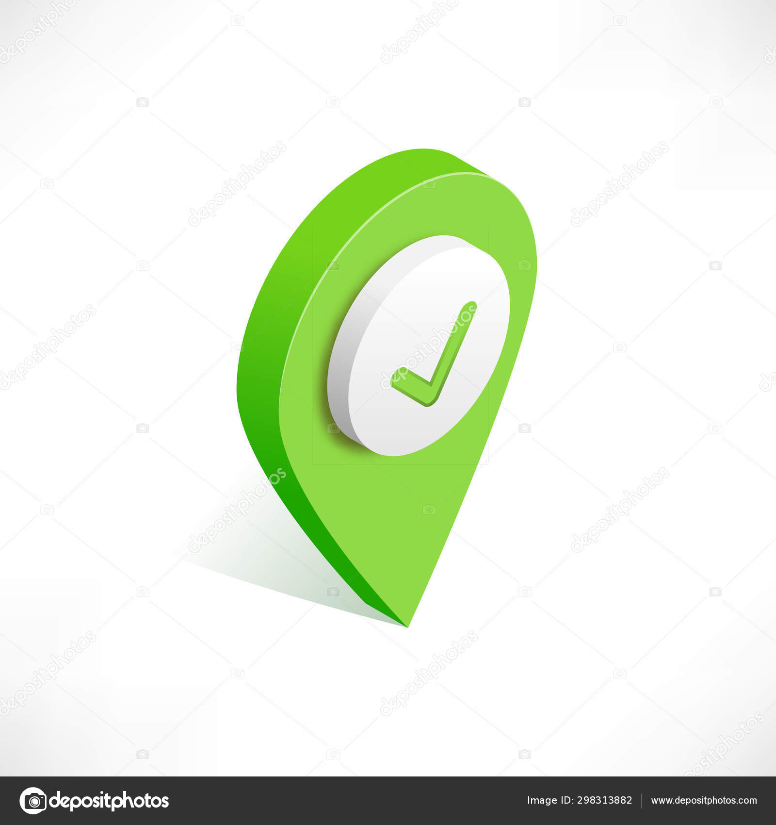 Map pointer pin isometric with check mark icon Stock Vector by ©Ketmut 298313882