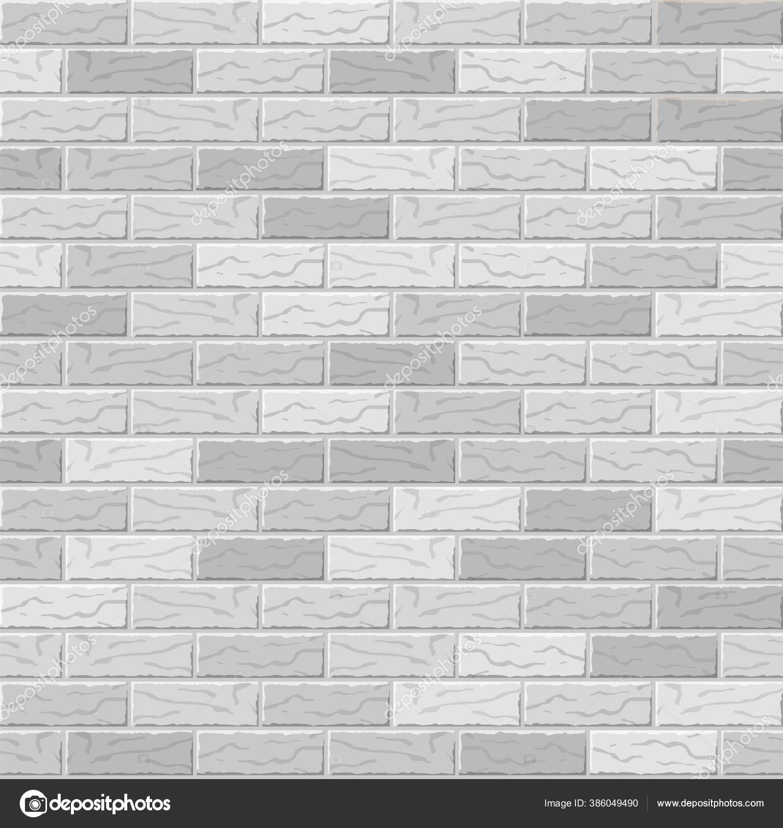 Grey Brick Texture Seamless Realistic Vector Brick Wall Seamless