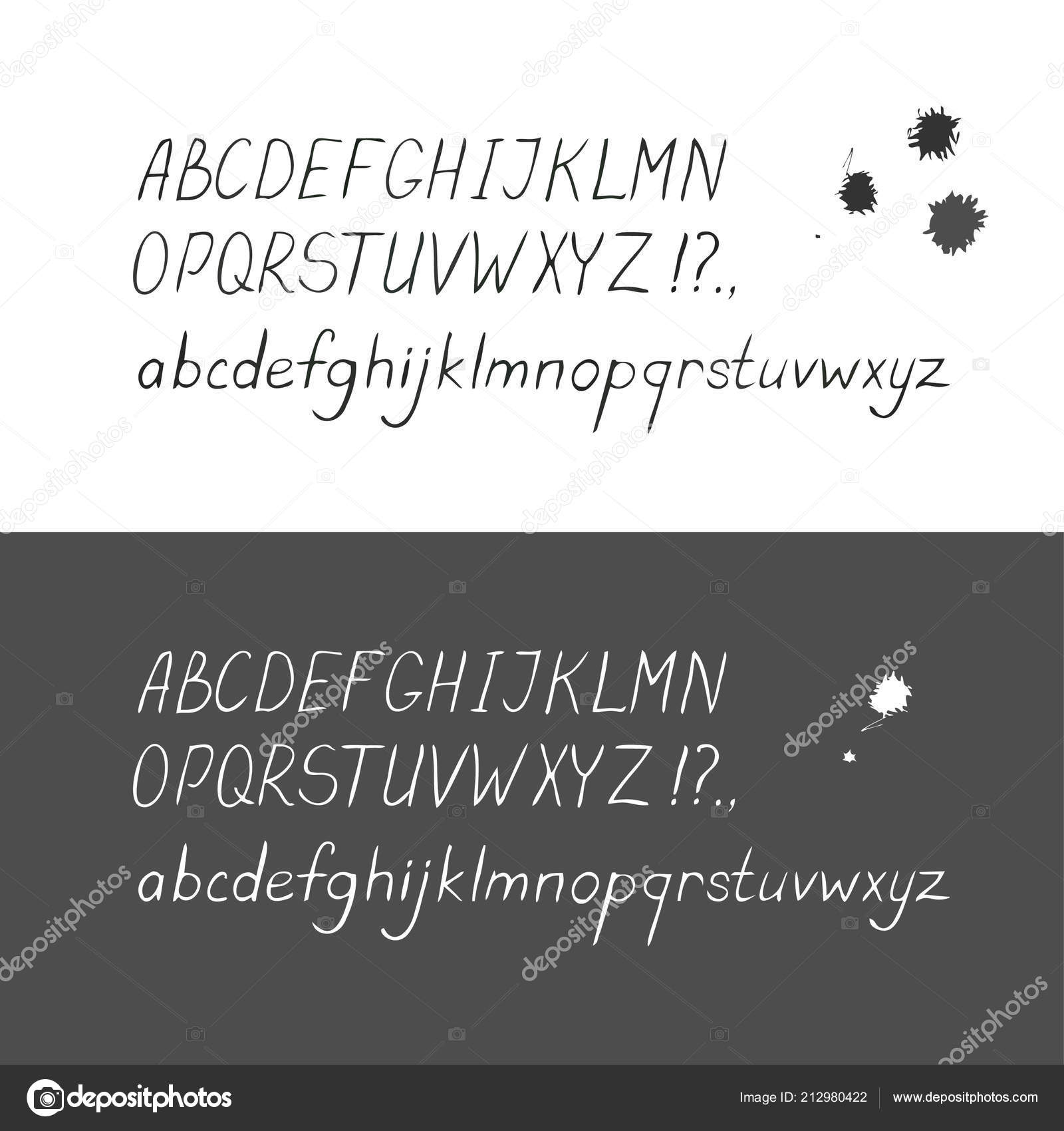 Ink Hand Drawn Font Dark Gray White Colors Stock Vector Image by ...