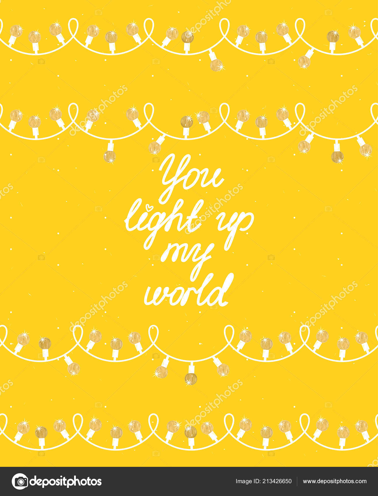 Poster You Light World Lettering Yellow Background Stock Vector Image ...