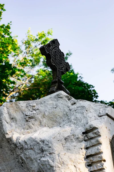 Big Iron Cross Sky Symbol — Stock Photo © Therull #389415976